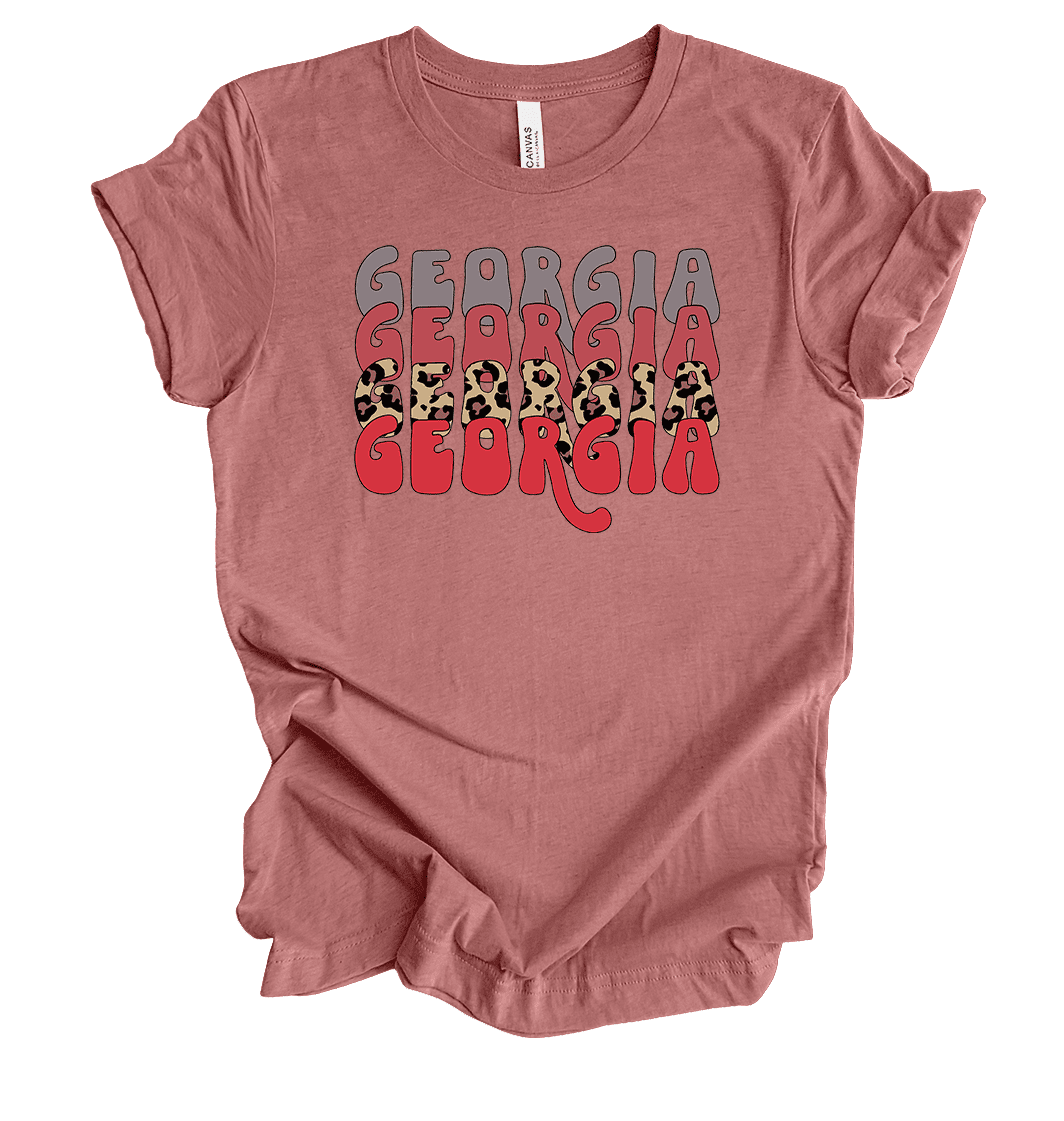 Trenz Shirt Company Womens Stacked Georgia Groovy Cheetah Print Short ...