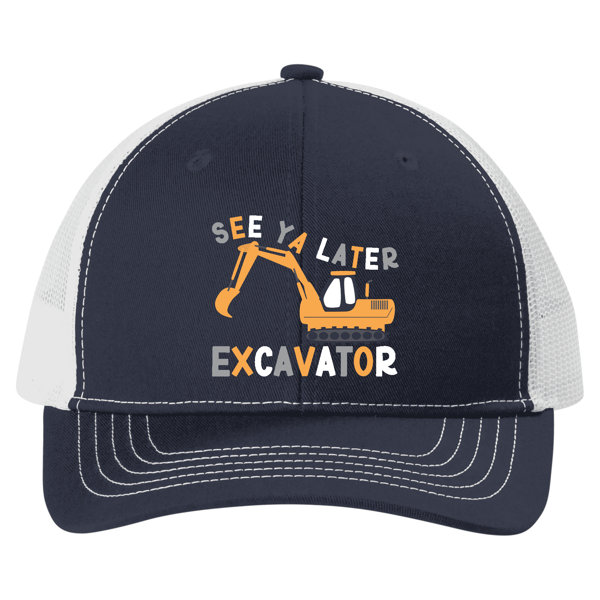Trenz Shirt Company Youth Boys See Ya Later Excavator Trucker Hat ...