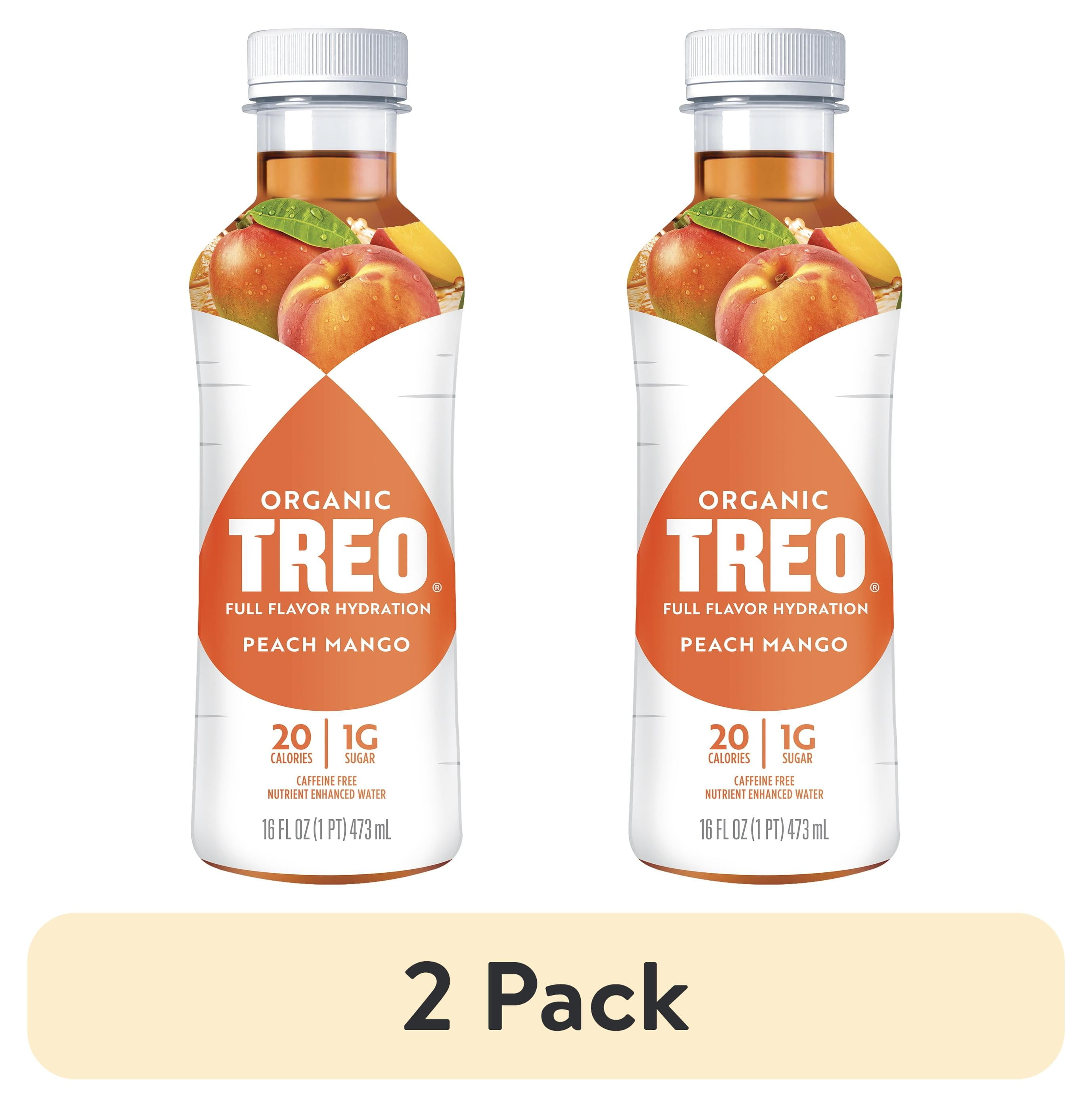 (2 pack) Treo Peach Mango Flavored-Infused Bottled Birch Water, 16 oz ...