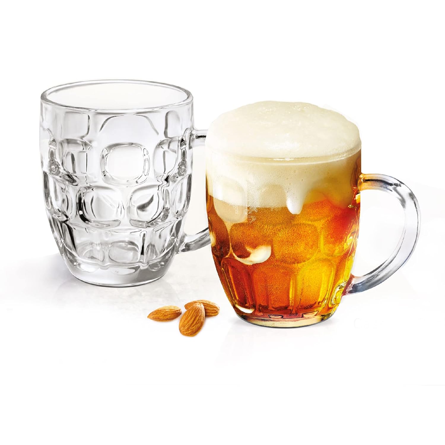 Treo by Milton Cascade Cool Glass Beer Mug Set of 2 565 ml Transparent ...
