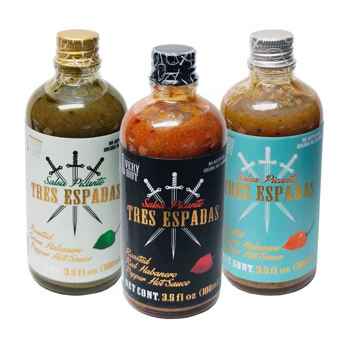 Tres Espadas | 3 Pack of Habanero Hot Sauces | Habanero Pepper ...