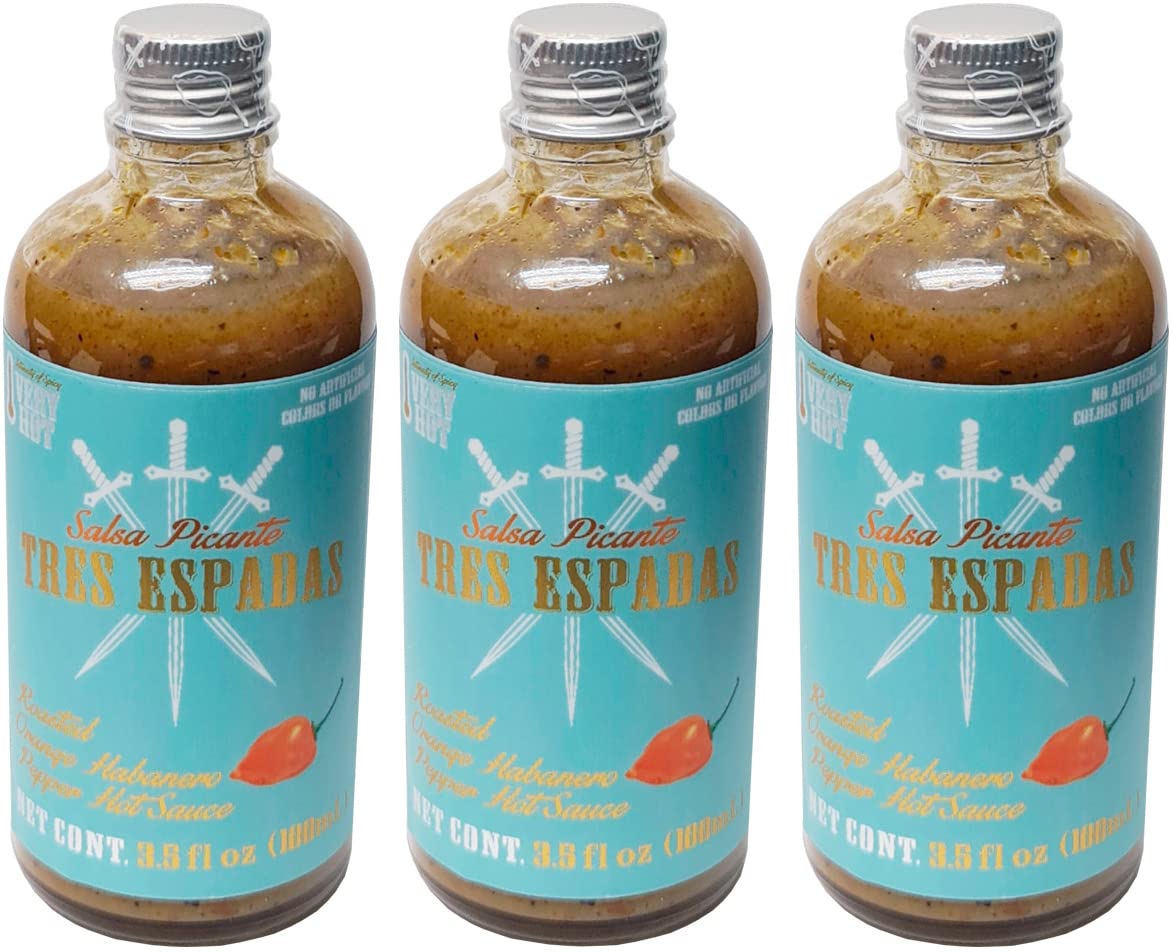 Tres Espadas 3 Pack of Habanero Hot Sauce Habanero Pepper Mexican ...