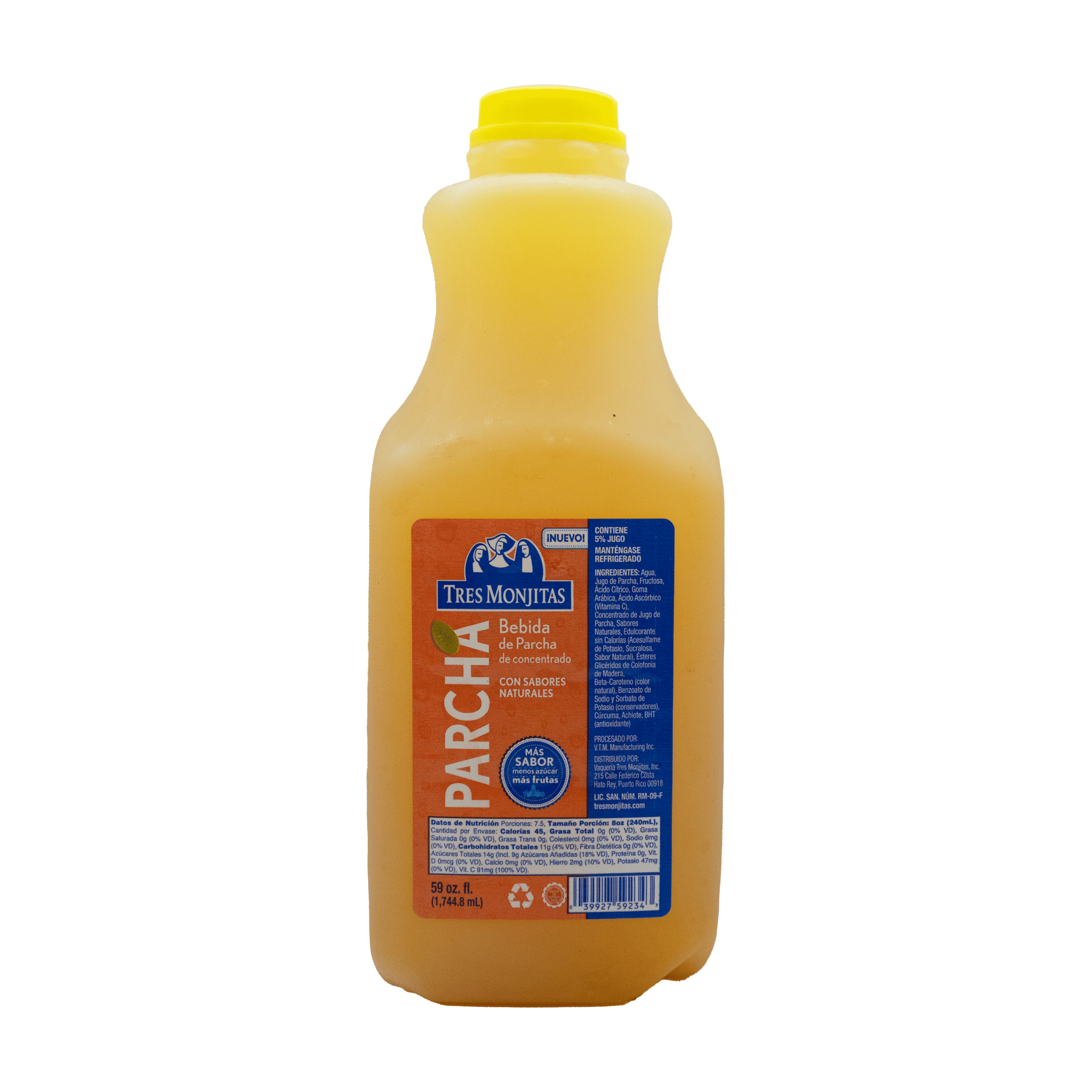 Tres Monjitas, Passion Fruit Juice Drink, 59oz, Refrigerated, Natural ...