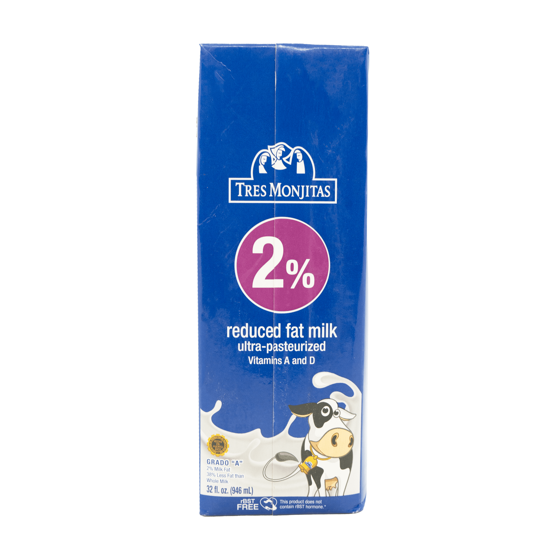 Tres Monjitas Reduced Fat Milk, Utra-Pasteurized, Shelf-Stable, 2% ...