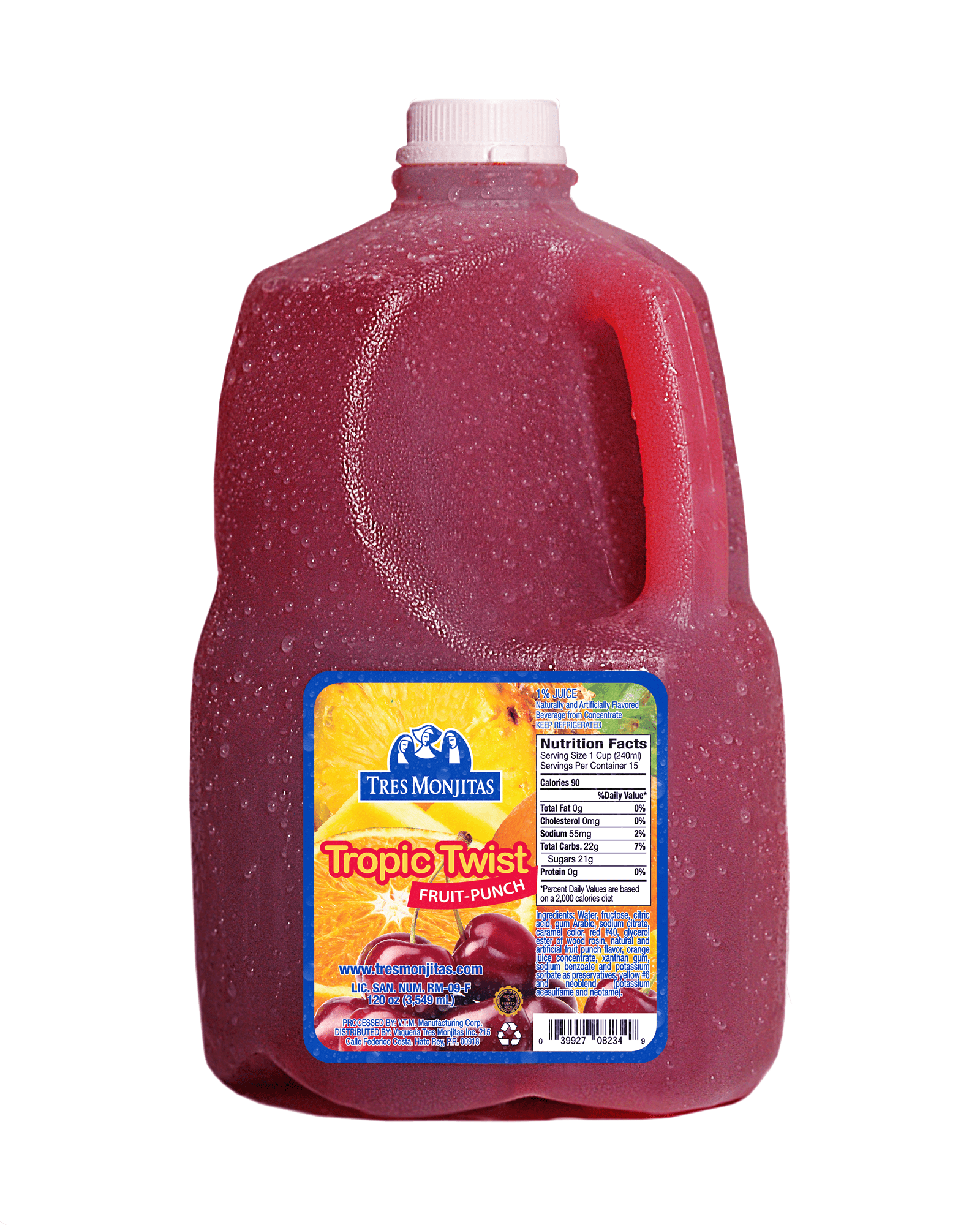 Tres Monjitas Tropic Twist Fruit Punch, 120 fl. oz., Refirgerated ...