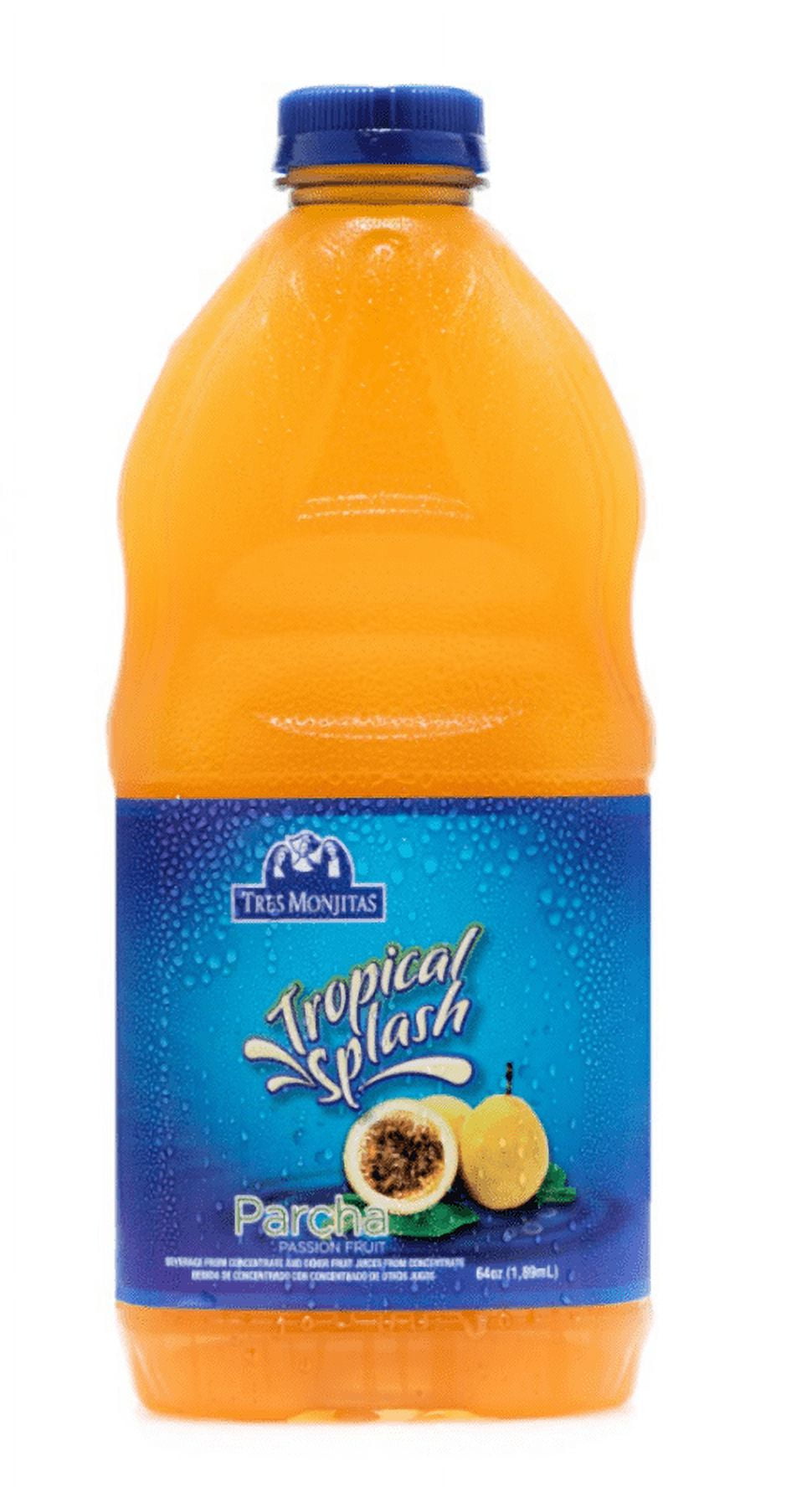Tres Monjitas Smooth Tropical Splash Passionfruit Juice, 64oz, Plastic ...