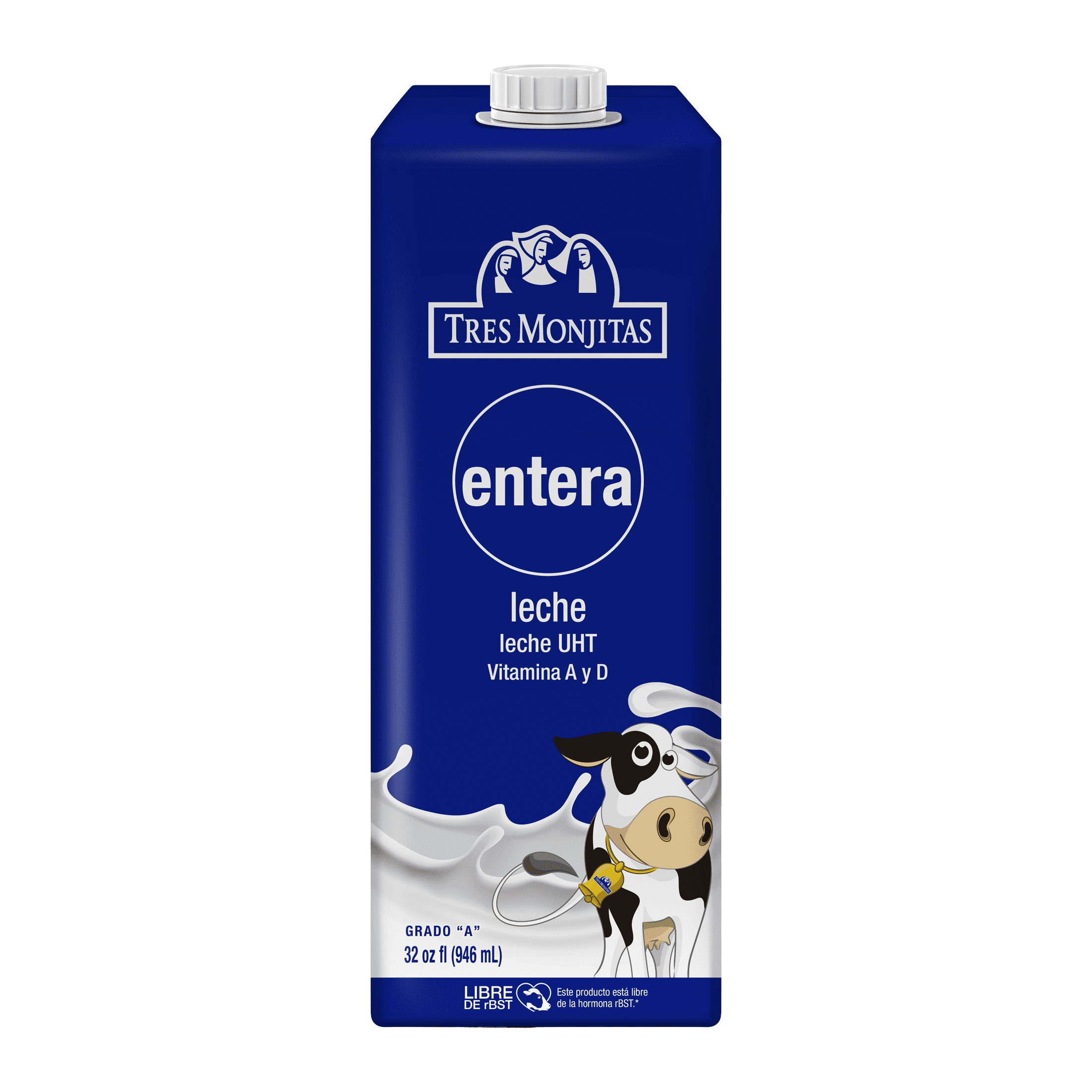 Tres Monjitas Uht Whole Milk, 32oz, Ultrapasteurized, R-BST Free ...