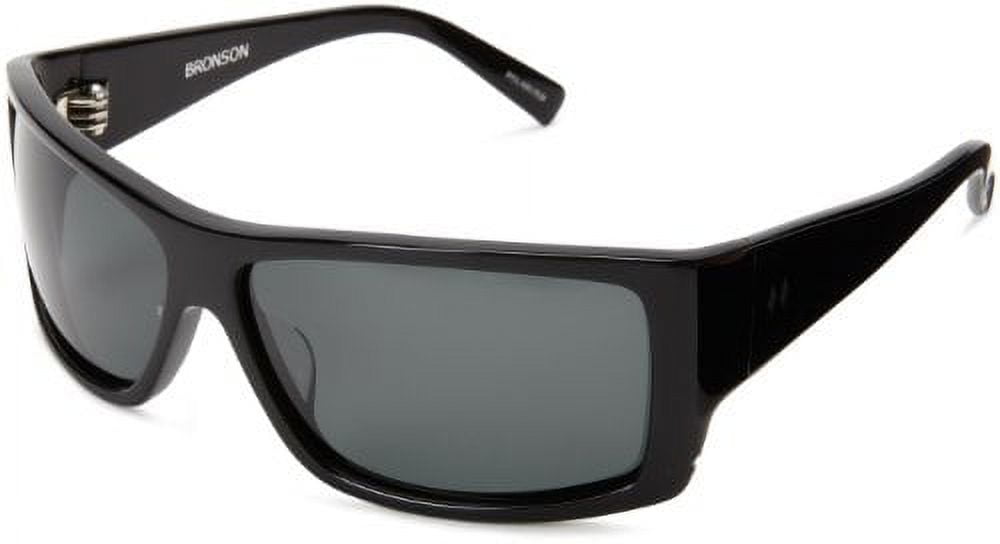 Tres Noir Men's Bronson Wrap Sunglasses Large Fit 64 mm (Shiny Black ...