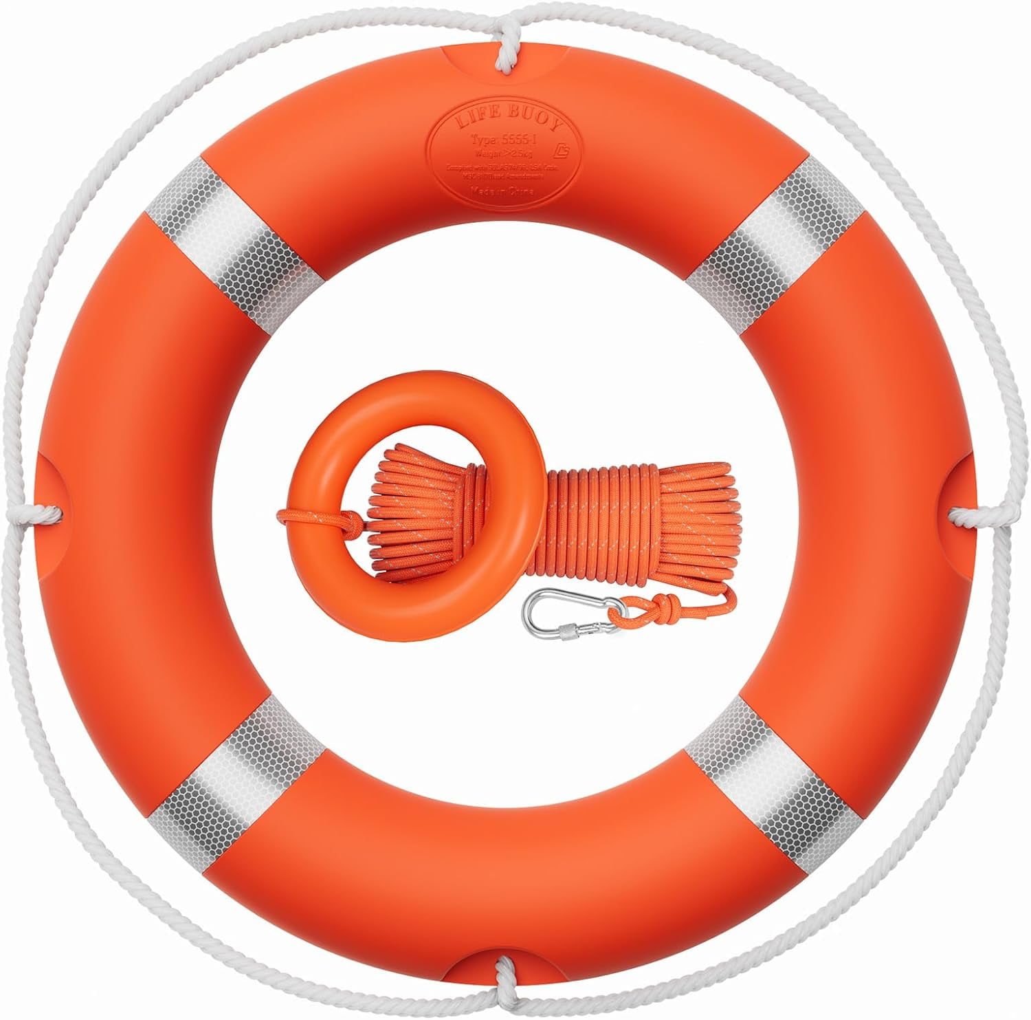 Tresbro 23"/28" Boat Safety Throw Ring with Water Floating Lifesaving ...