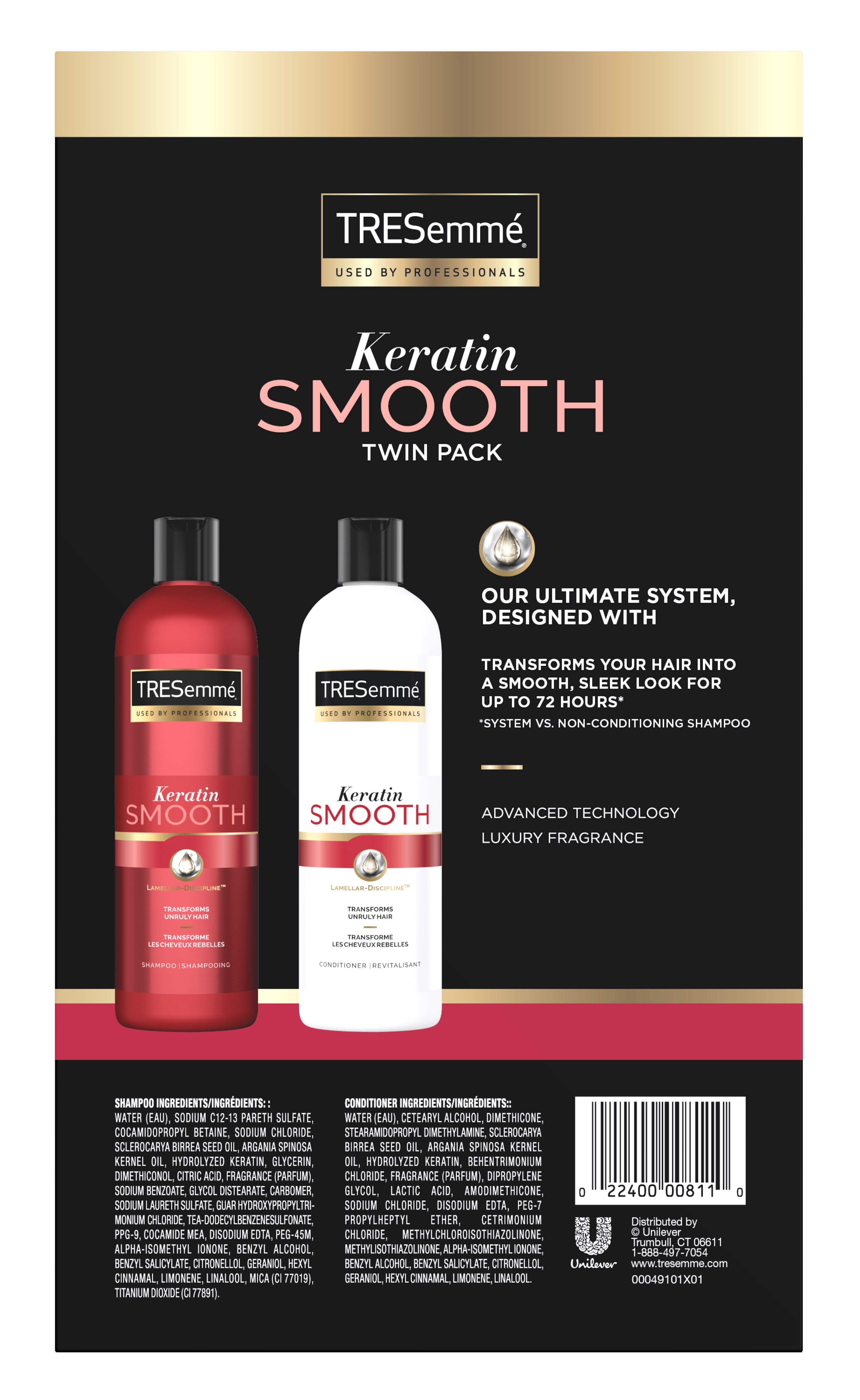 Tresemme Keratin Smooth Shampoo & Conditioner, 20 oz, 2 Count, Salon ...