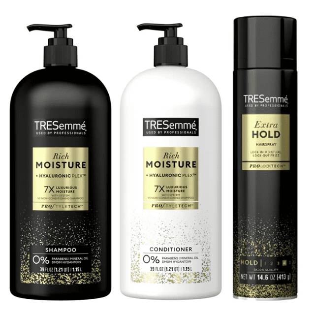 Tresemme Rich Moisture Hydrating Shampoo, Deep Conditioner, & Hairspray ...