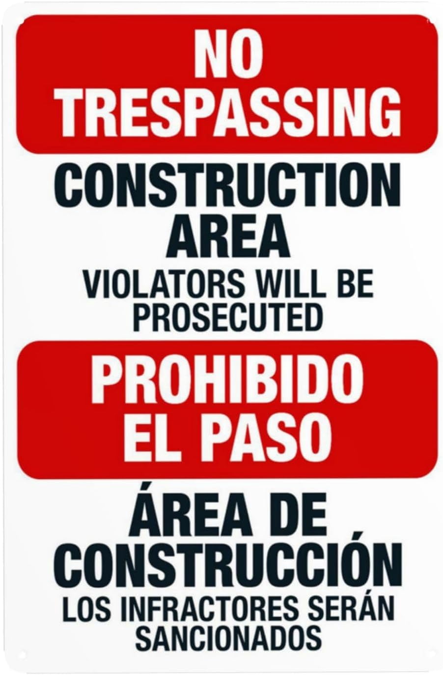 No Trespassing Construction Area Violators Will Be Prosecuted Warning ...