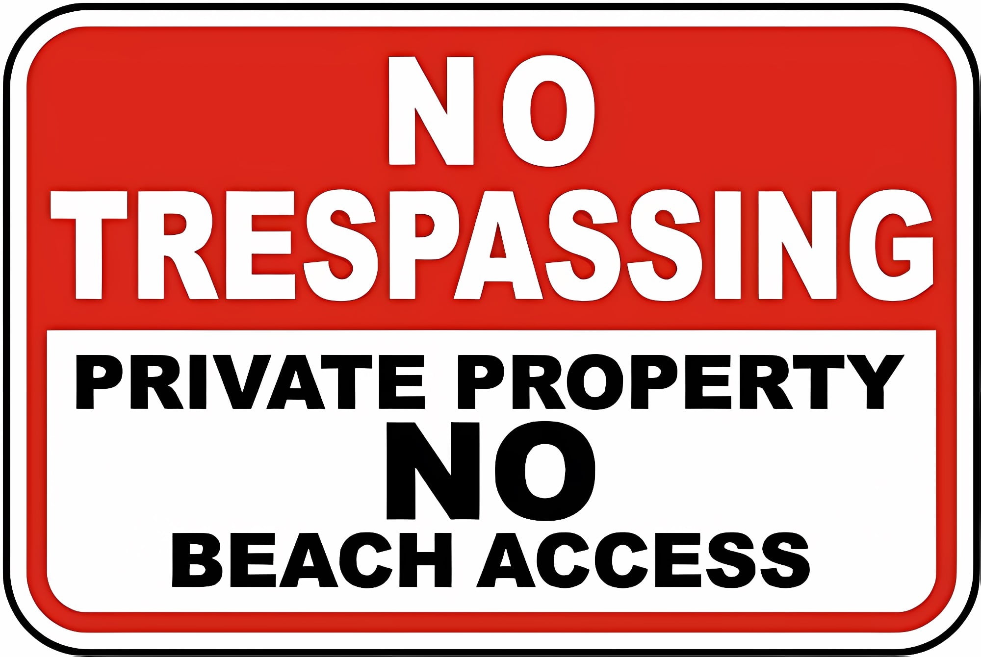 No Trespassing Private Property No Beach Access Vintage Tin Warning ...
