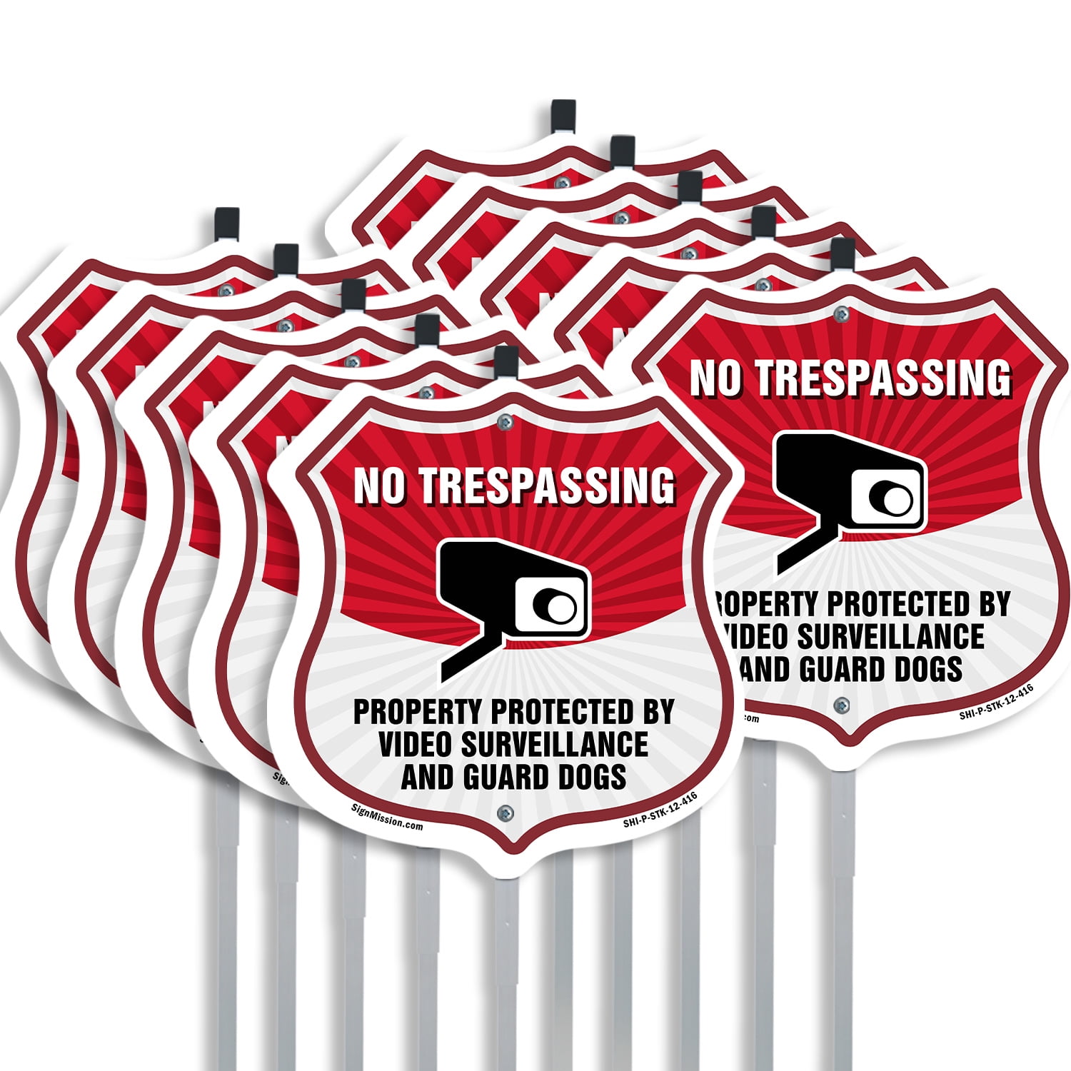 No Trespassing Shield Sign Property Protected By Video Surveillance And ...