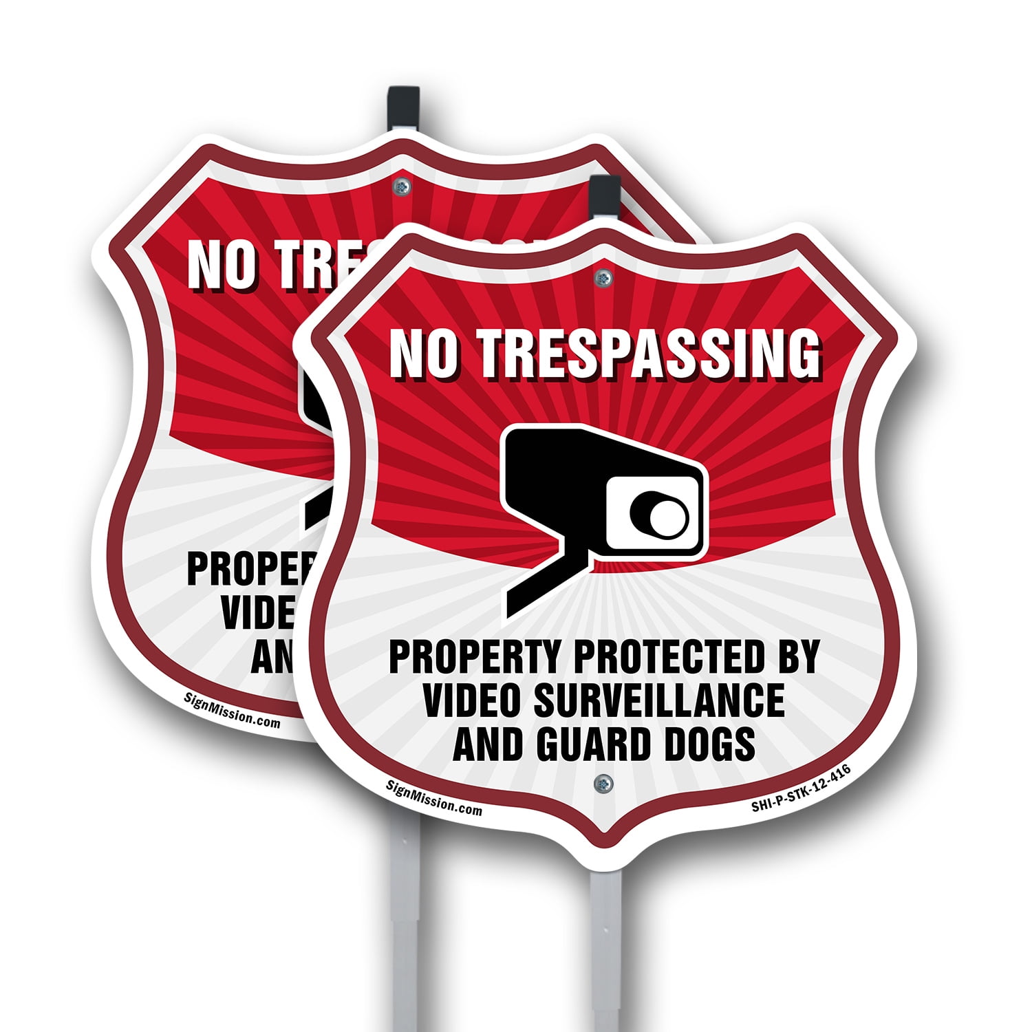 No Trespassing Shield Sign Property Protected By Video Surveillance And ...