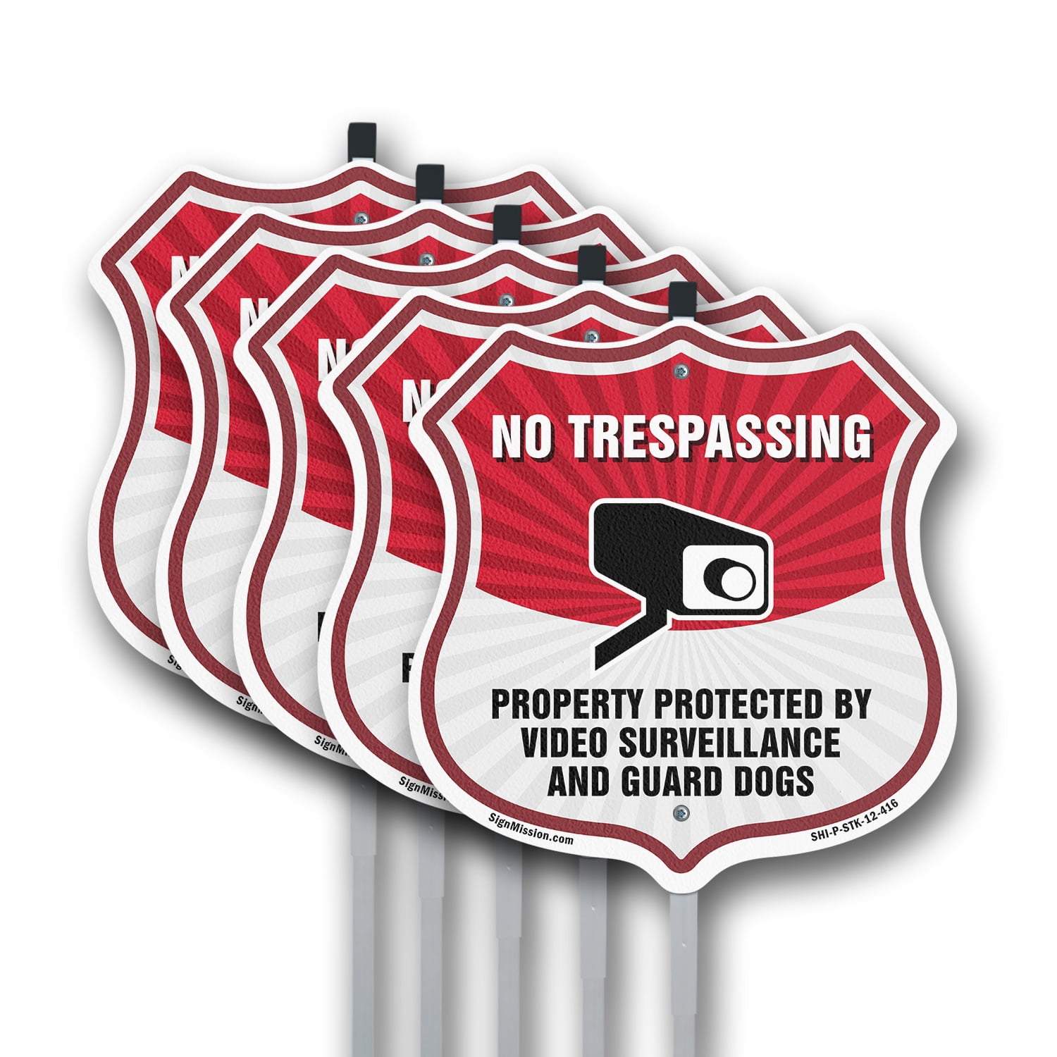 No Trespassing Shield Sign Property Protected By Video Surveillance And ...