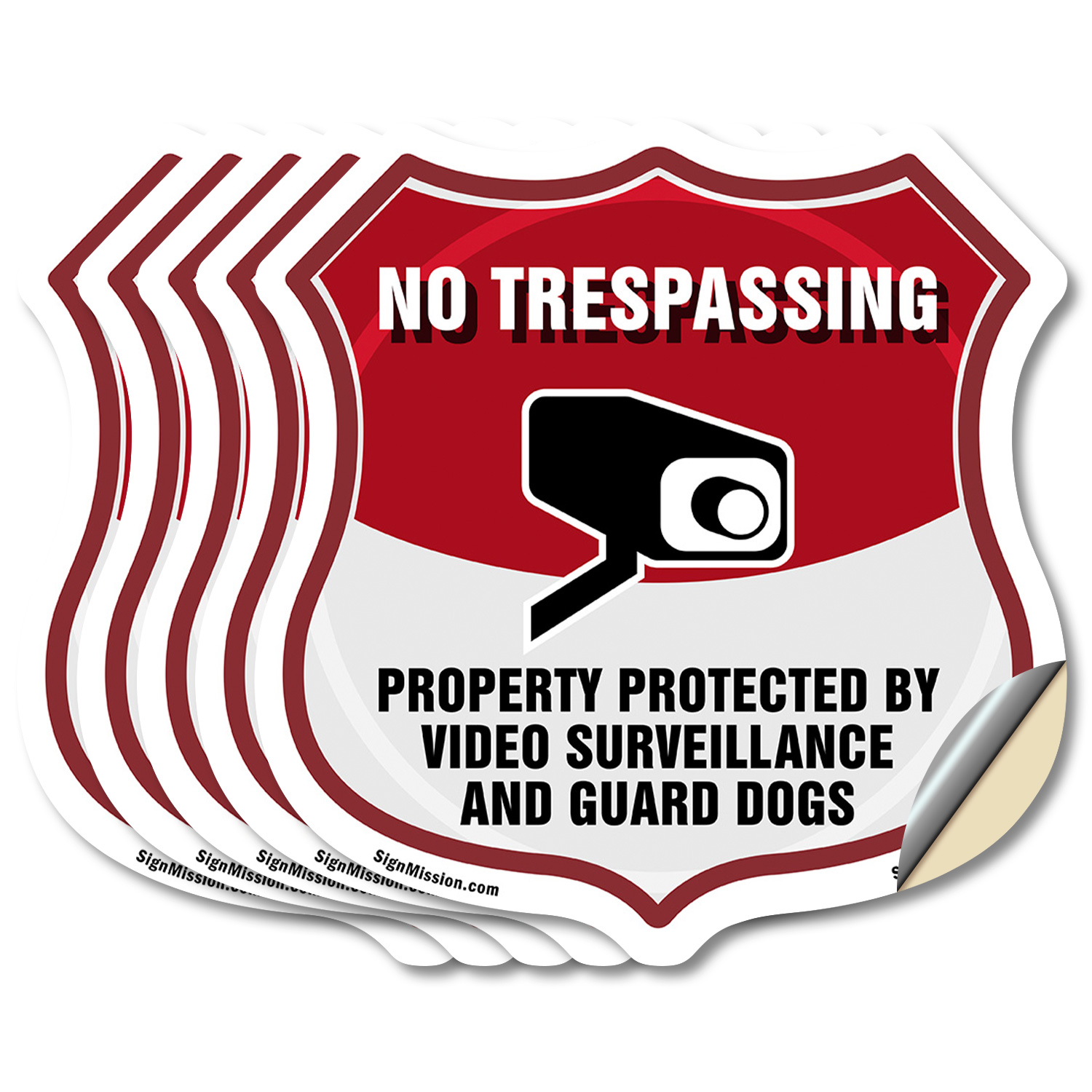No Trespassing Shield Sign Property Protected By Video Surveillance And ...