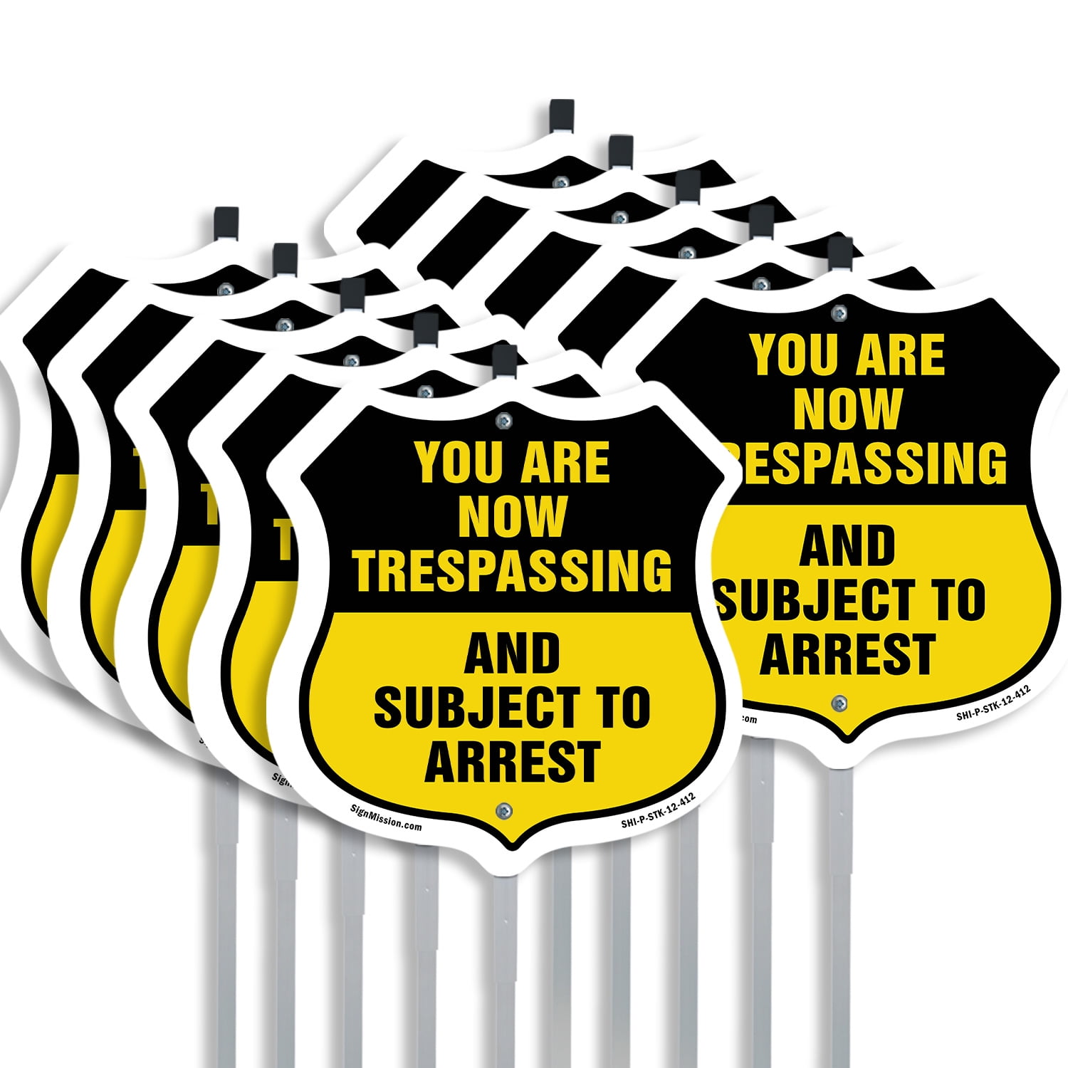 No Trespassing Shield Sign You Are Now Trespassing And Subject To ...