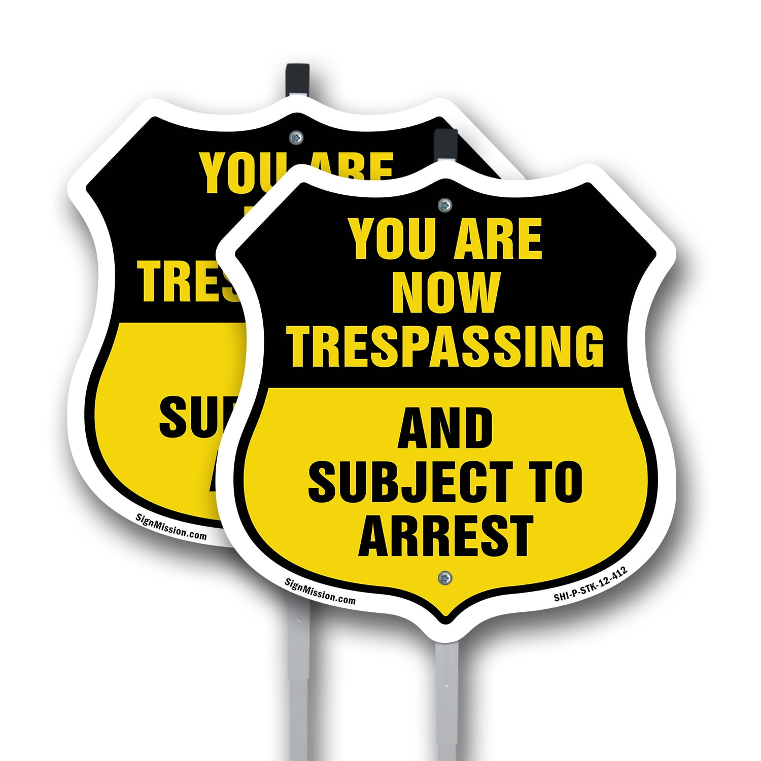 No Trespassing Shield Sign You Are Now Trespassing And Subject To ...