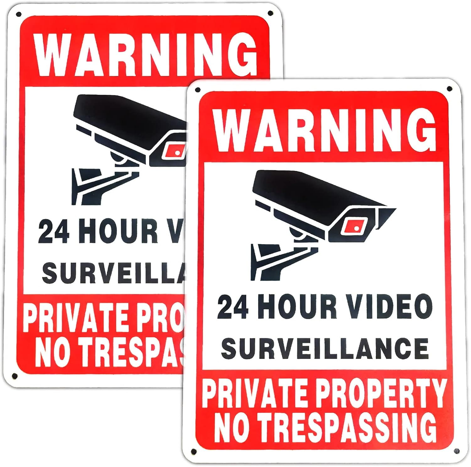 No Trespassing Signs Private Property, Metal 24 Hour Video Surveillance ...