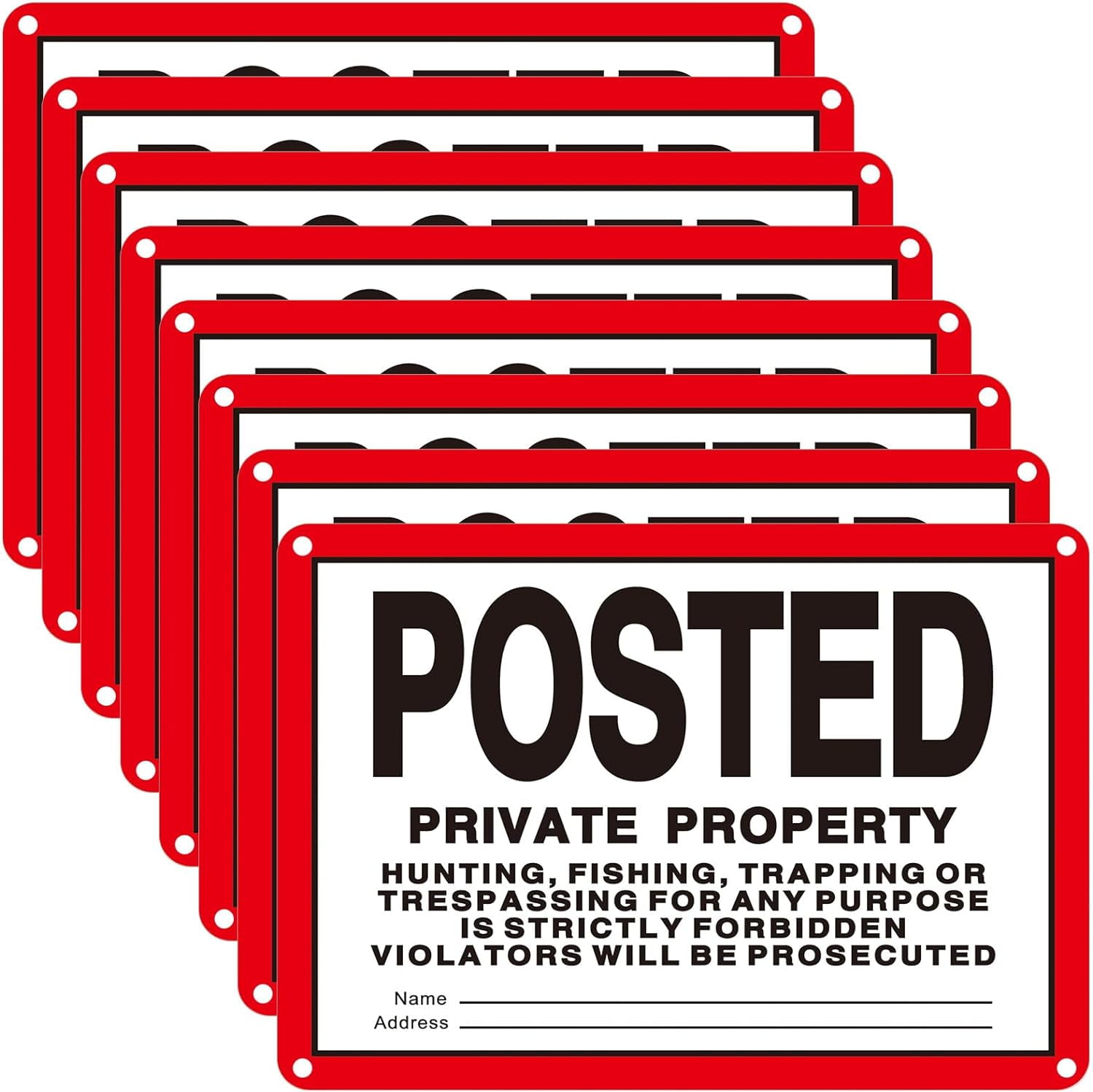 No Trespassing Signs Private Property Reflective Aluminum Posted Signs ...