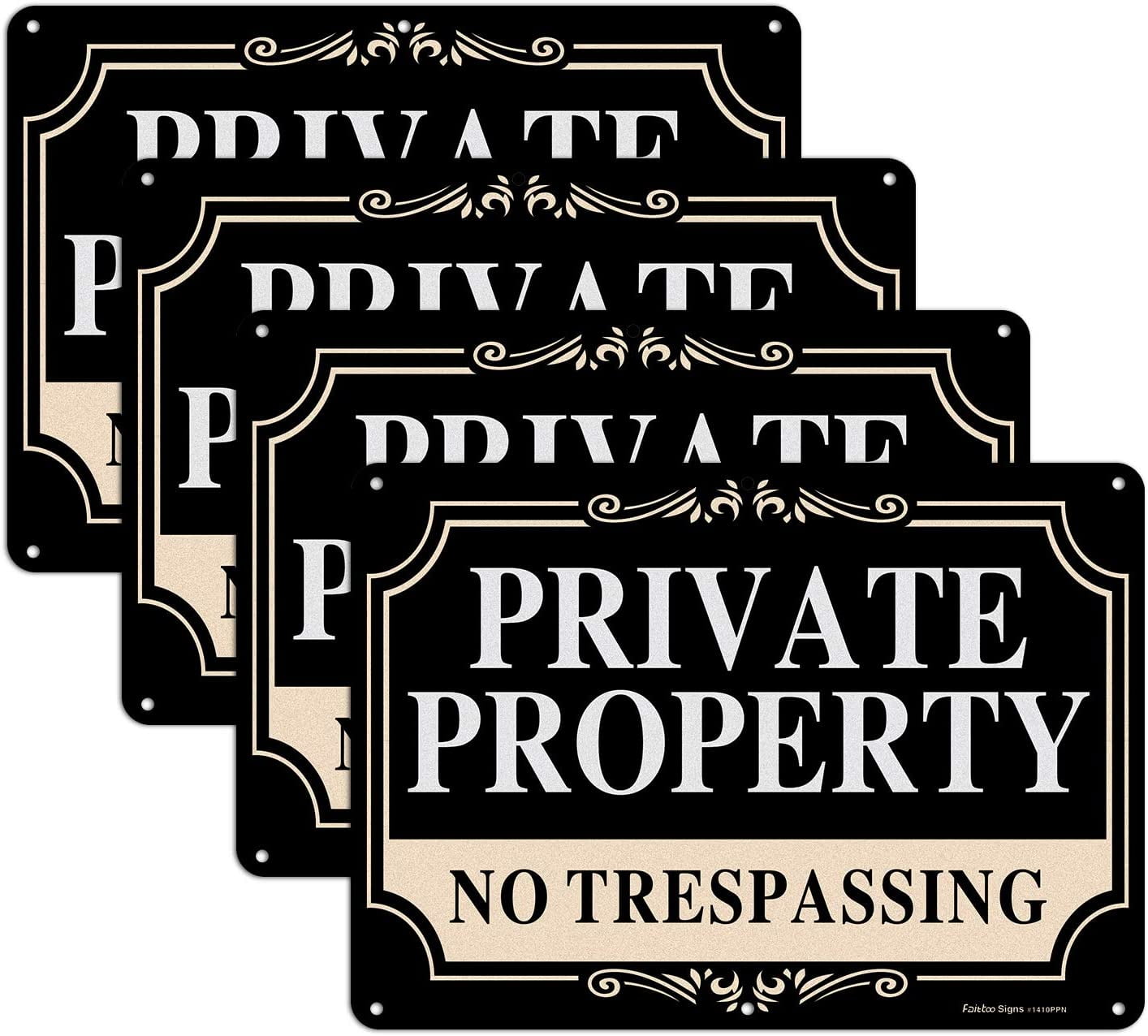 No Trespassing Signs Private Property signs,14x10 Inch Rust Free ...