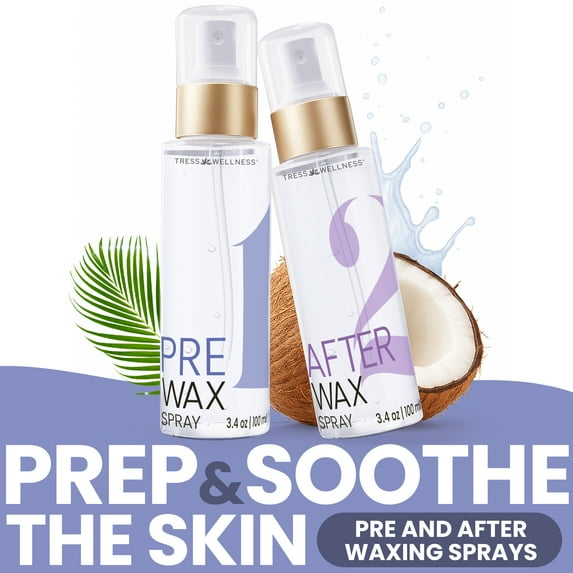 Tress Wellness Waxing Spray Set, 2 x 100ml – Pre-Wax Cleanser and ...