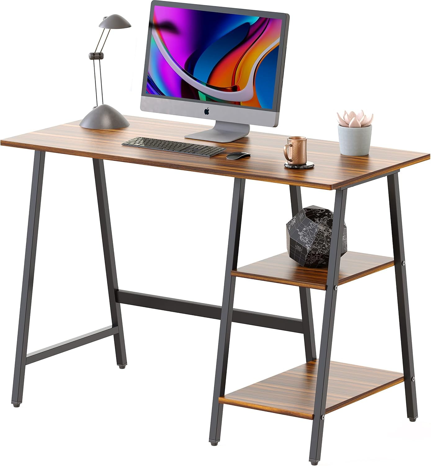 Trestle Home Office Computer Desk, Walnut - Walmart.com