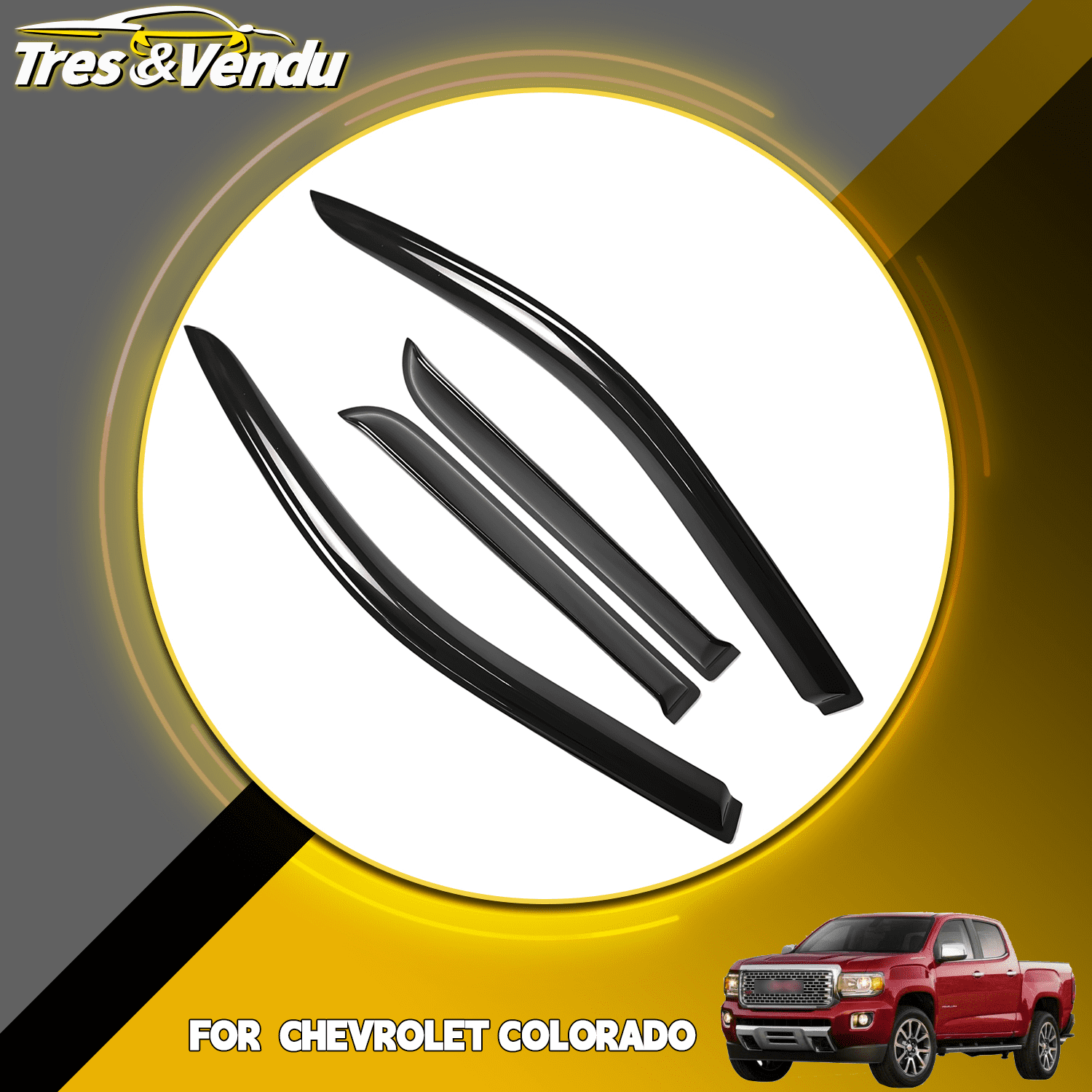Tresvendu For 04-12 Chevy Colorado GMC Canyon Extended Cab Window Visor ...
