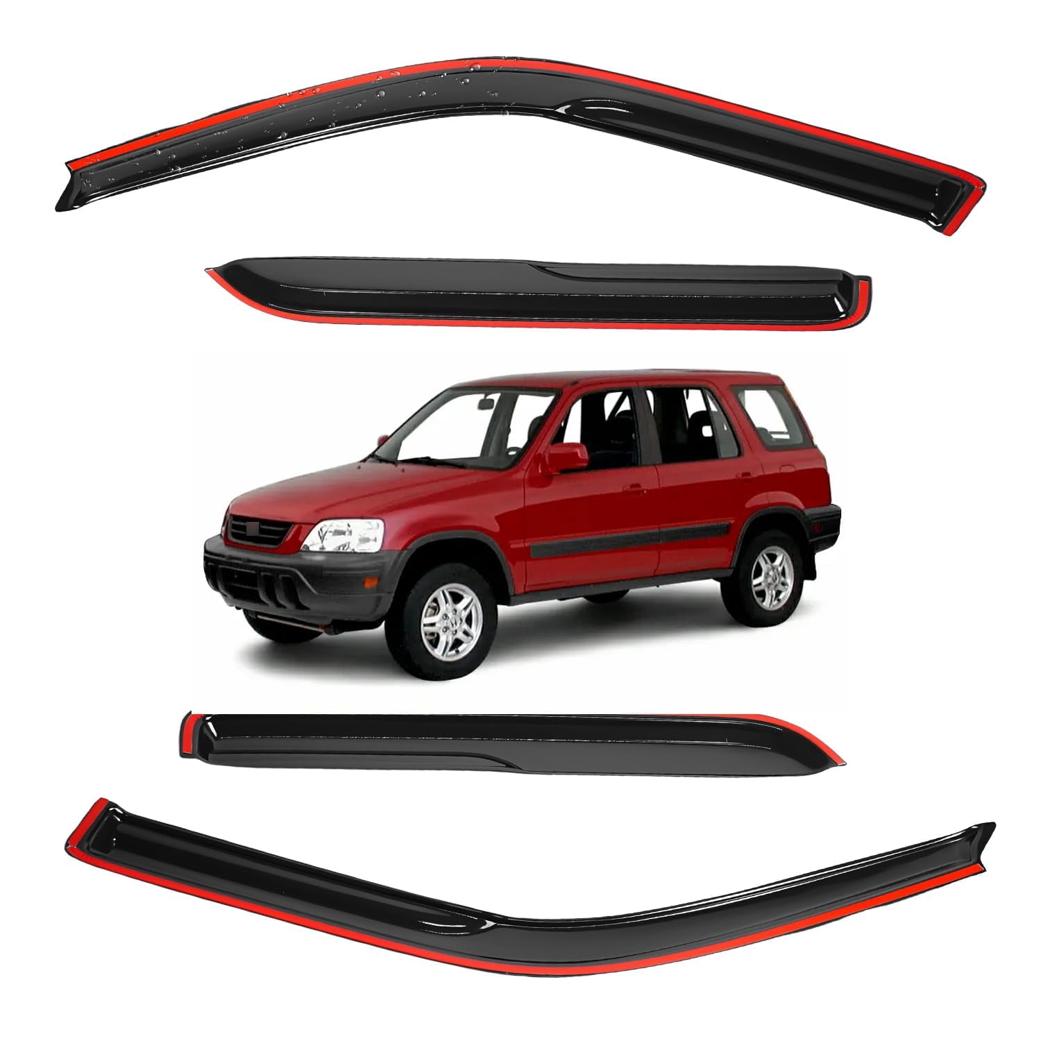 Tresvendu Window Visors for Honda CR-V 1997-2001 4 Door SUV JDM Mugen ...