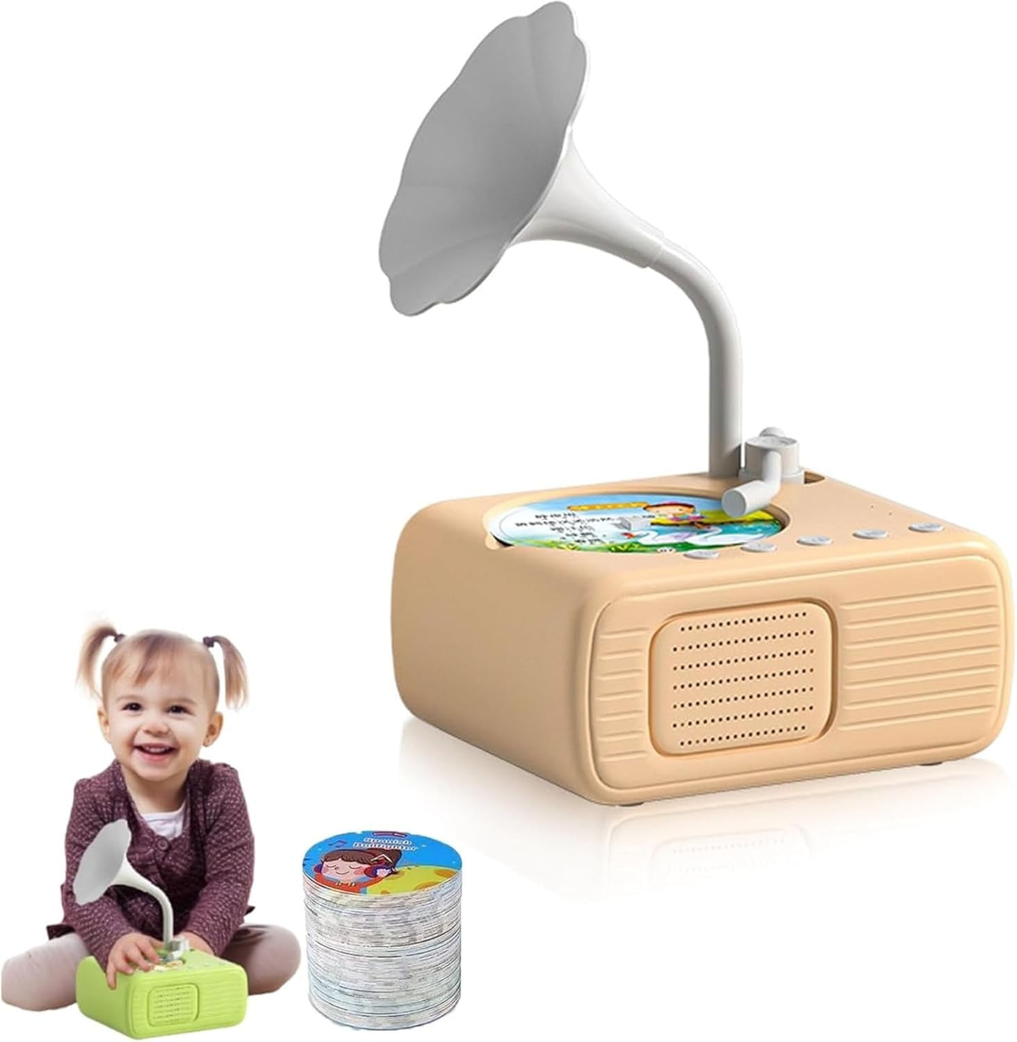 Tretregard Kids Phonograph, Kids Phonograph with 96 Cards Treatregard ...