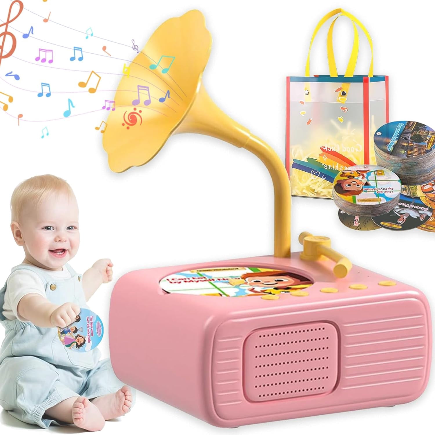 Tretregard Kids Phonograph, Kids Phonograph with 96 Cards Treatregard ...