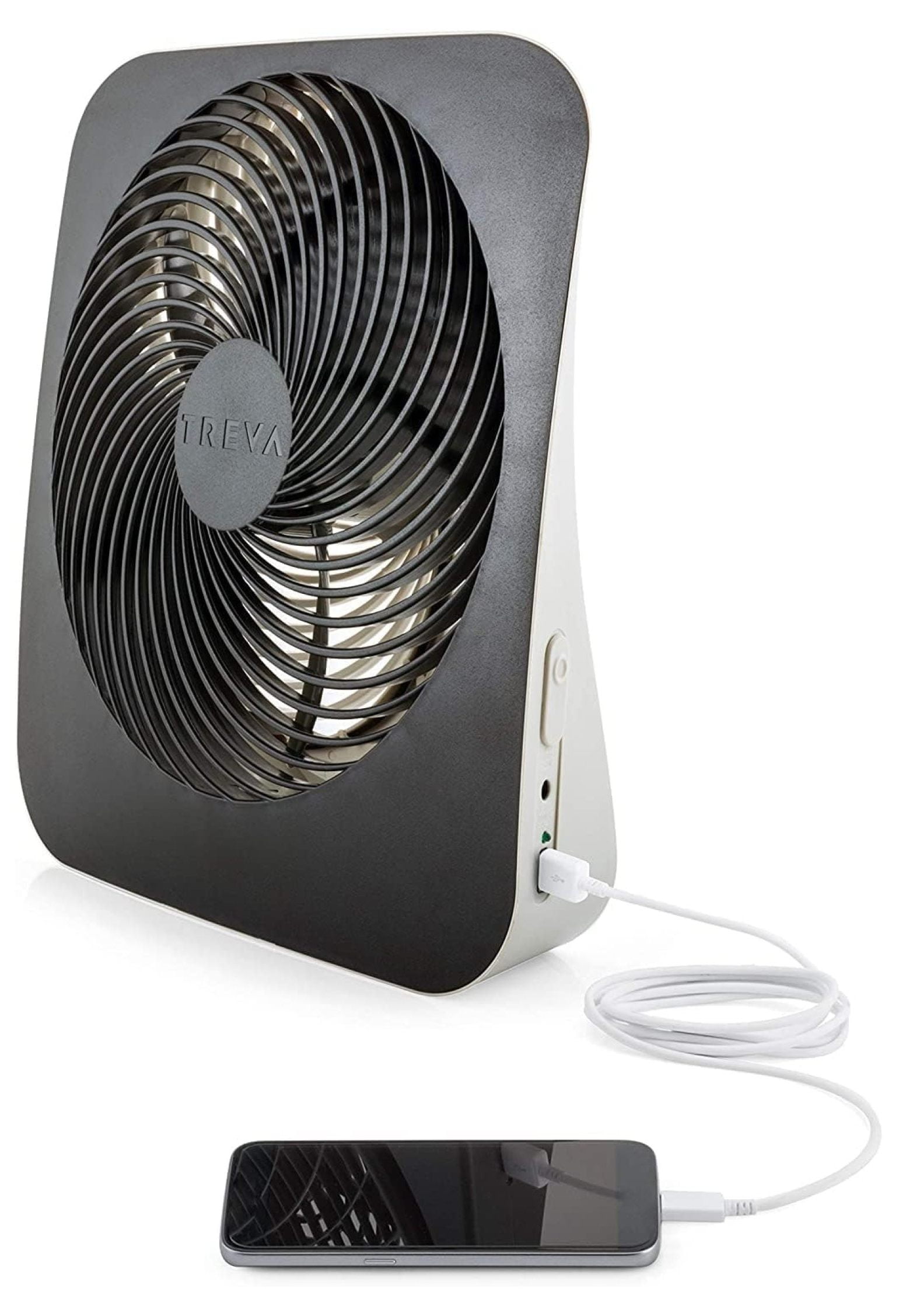 Treva 10-Inch Portable Desk Battery Fan, Powered by Battery and/or ...