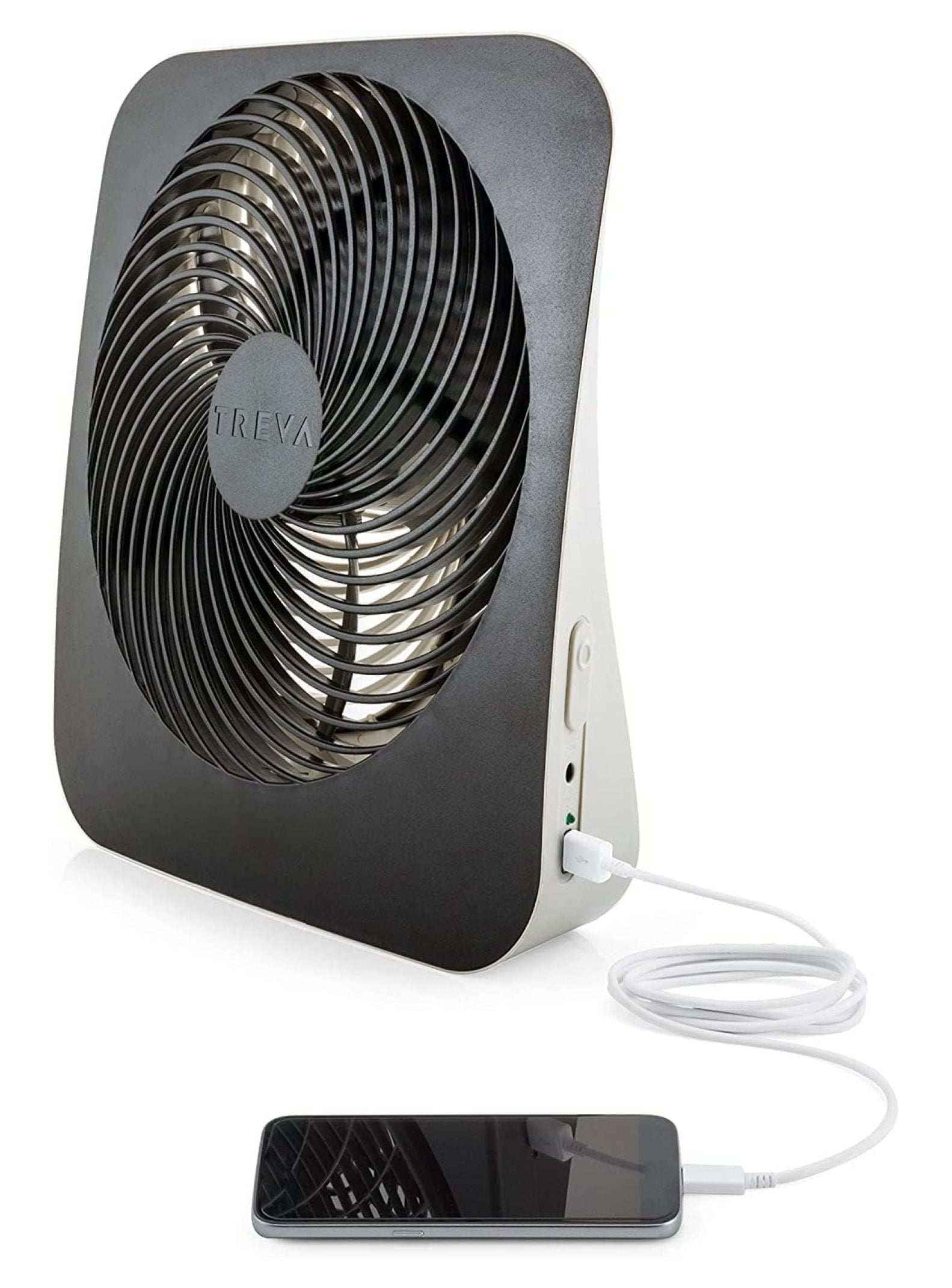 Treva 10-Inch Portable Desk Battery Fan, Powered by Battery and/or ...