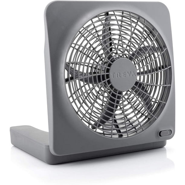 Treva 10 inch Battery Powered Portable 2 Speed Table Fan with Adapter ...