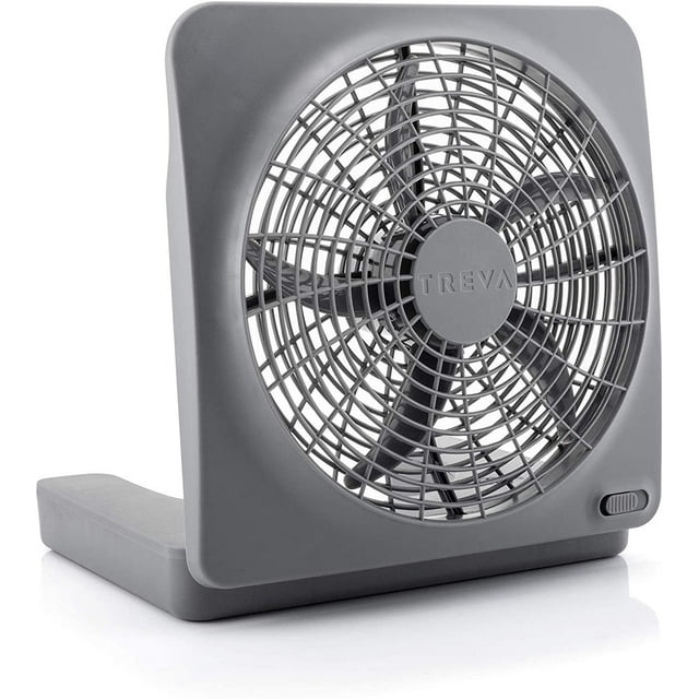 Treva 10 inch 2 Speed Portable Table Fan, Battery or Adapter Operated ...
