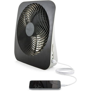 Treva 10-Inch Portable Desktop Air Circulation Battery Fan, 2 Speed ...