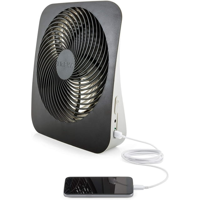 Treva 10 inch Cordless Table Fan - Battery or AC Adapter Powered ...
