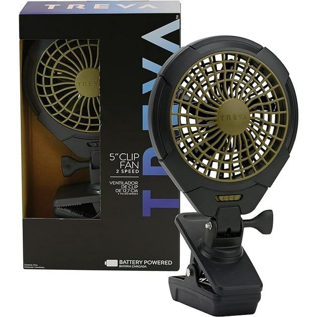 Treva Battery Operated 5 inch Clip Fan with Multi-directional Rotating ...