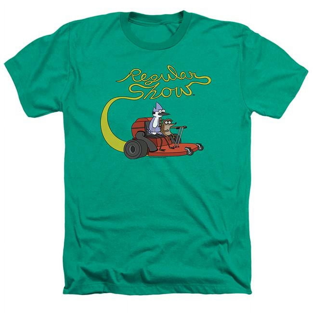 Trevco CN110-HA-5 Regular Show & Mower-Adult Heather T-Shirt, Kelly ...