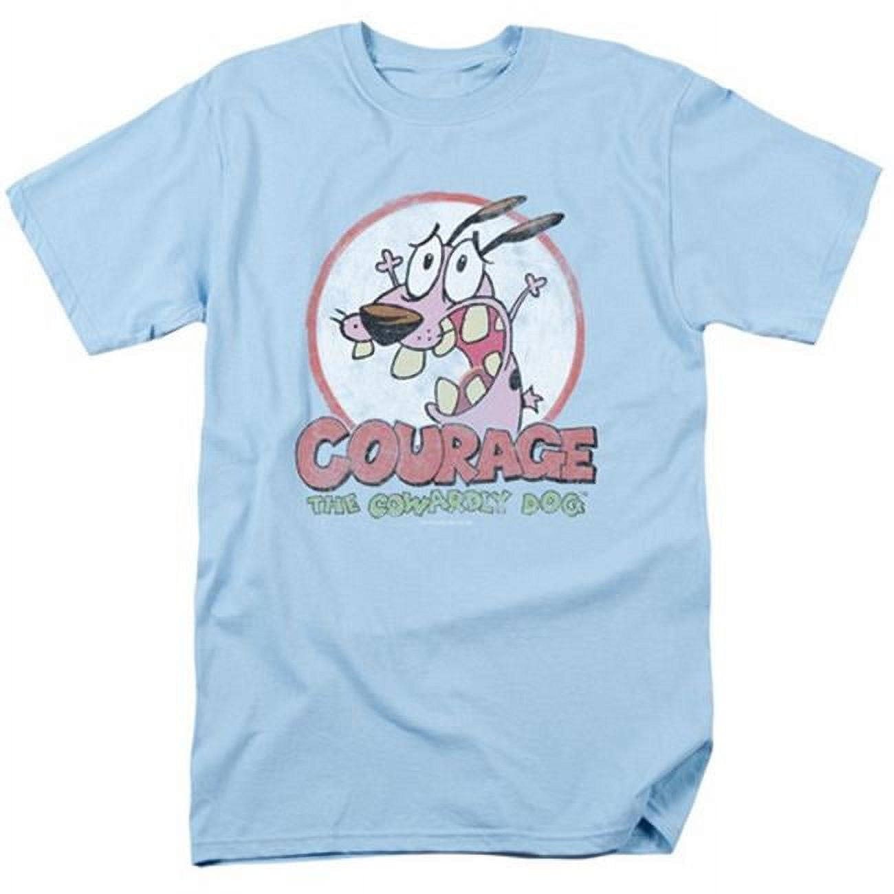 Trevco Courage The Cowardly Dog-Vintage Courage - Short Sleeve Adult 18-1 Tee - Light Blue ...