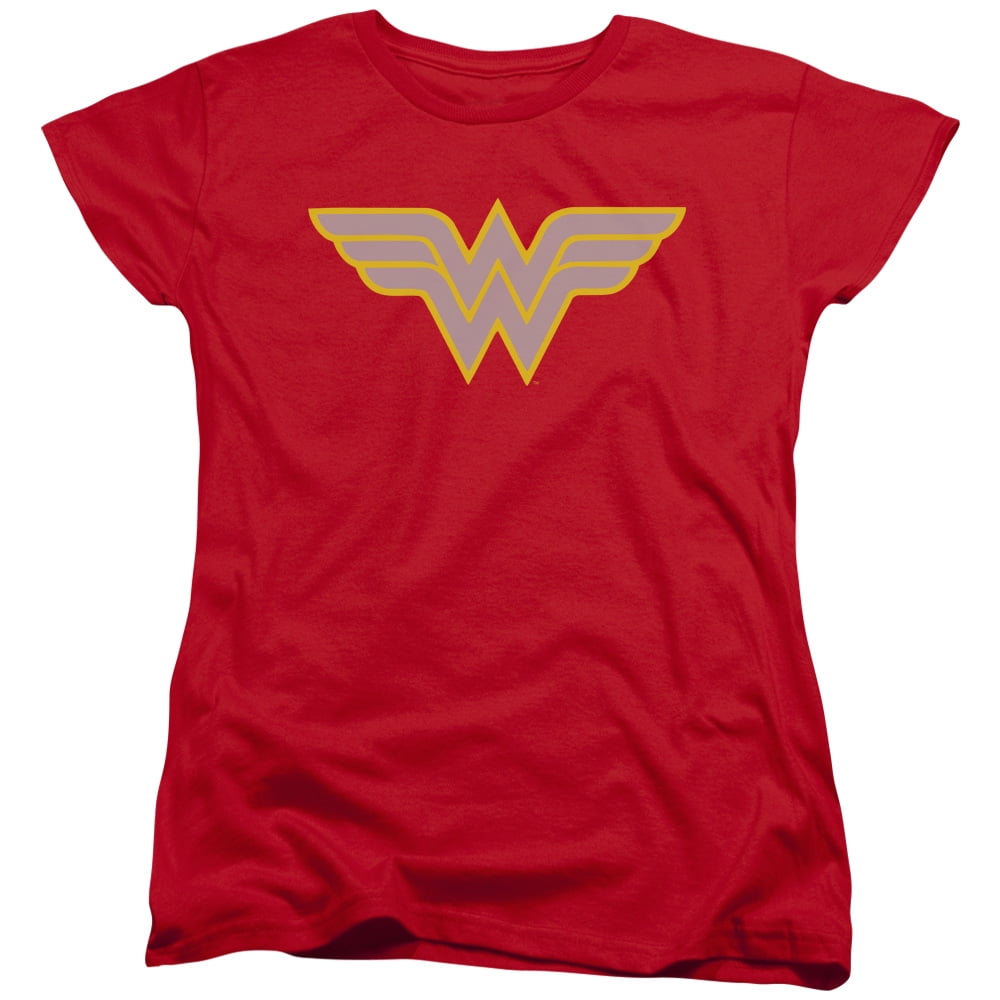 Trevco DCO266J-WT-1 DC & WW Logo Womens Short Sleeve T-Shirt, Red ...