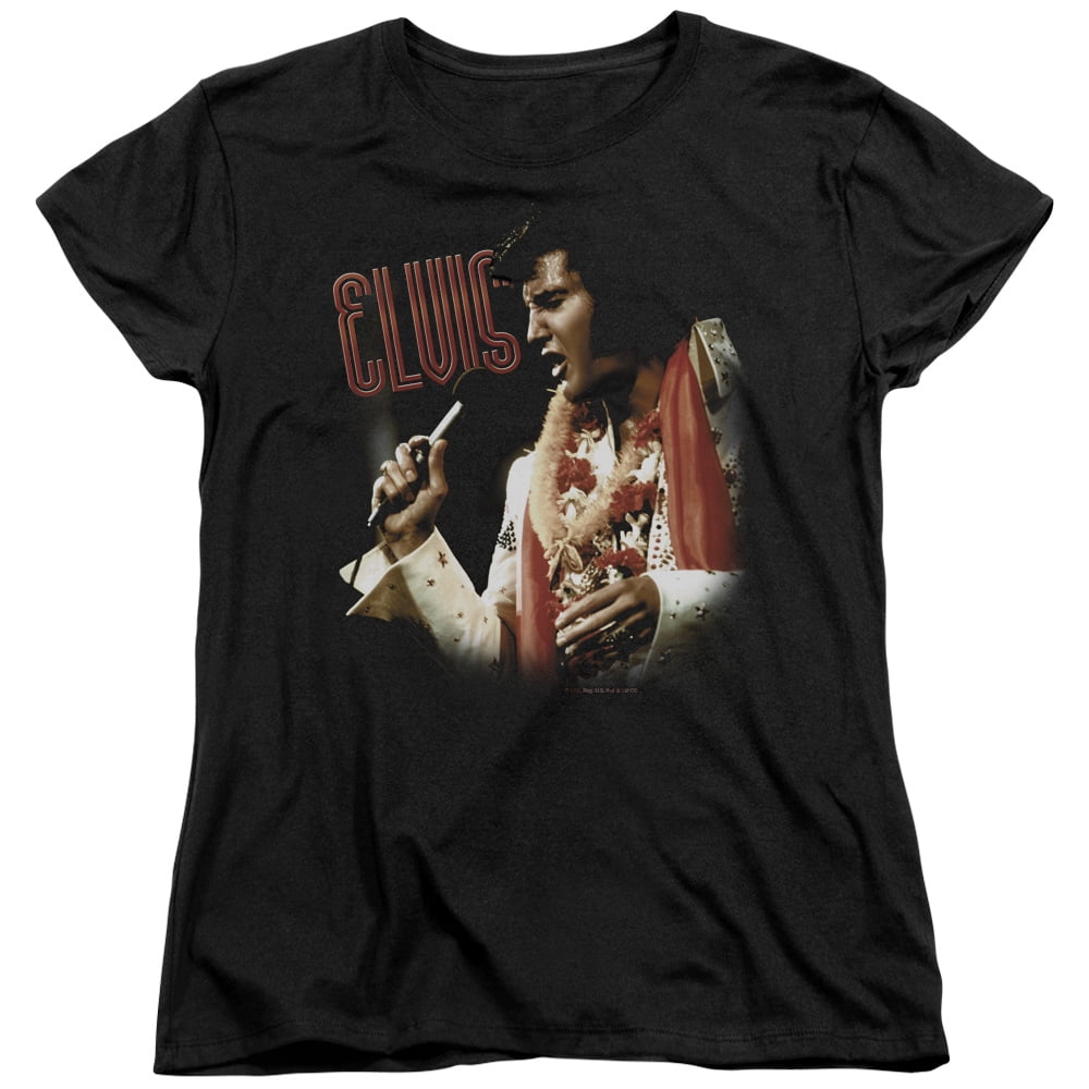 Trevco ELV602-WT-2 Elvis Presley & Soulful Womens Short Sleeve T-Shirt, Black - Medium - Walmart.com