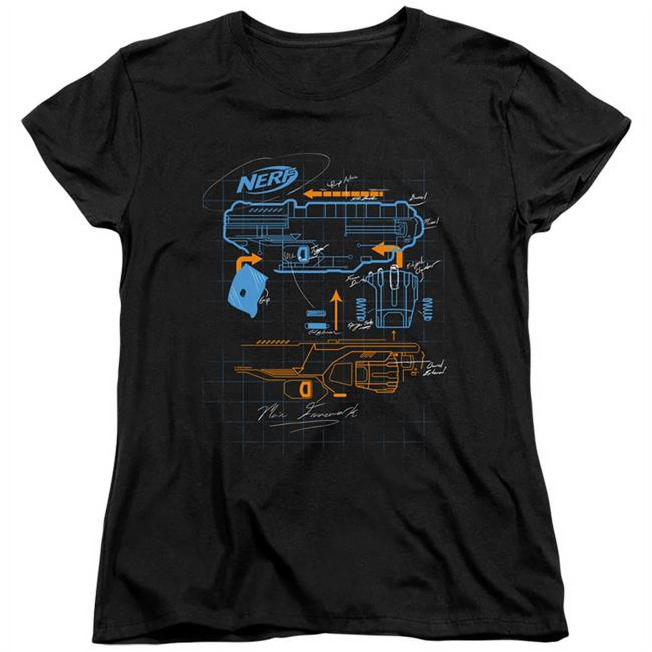 Trevco HBRO457-WT-1 Women Nerf & Deconstructed Nerf Gun-Short Sleeve ...