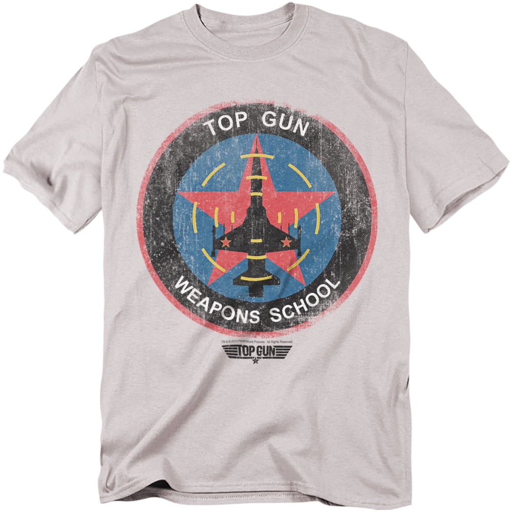 Trevco Mens Top Gun Flight School Logo Adult T-Shirt, Silver, XX-Large ...