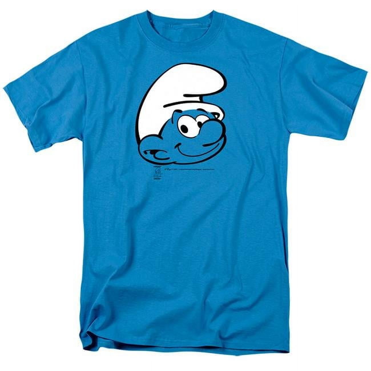 Trevco SMRF270-AT-1 Smurfs & Generic Smurf Head Short Sleeve Adult 18-1 ...