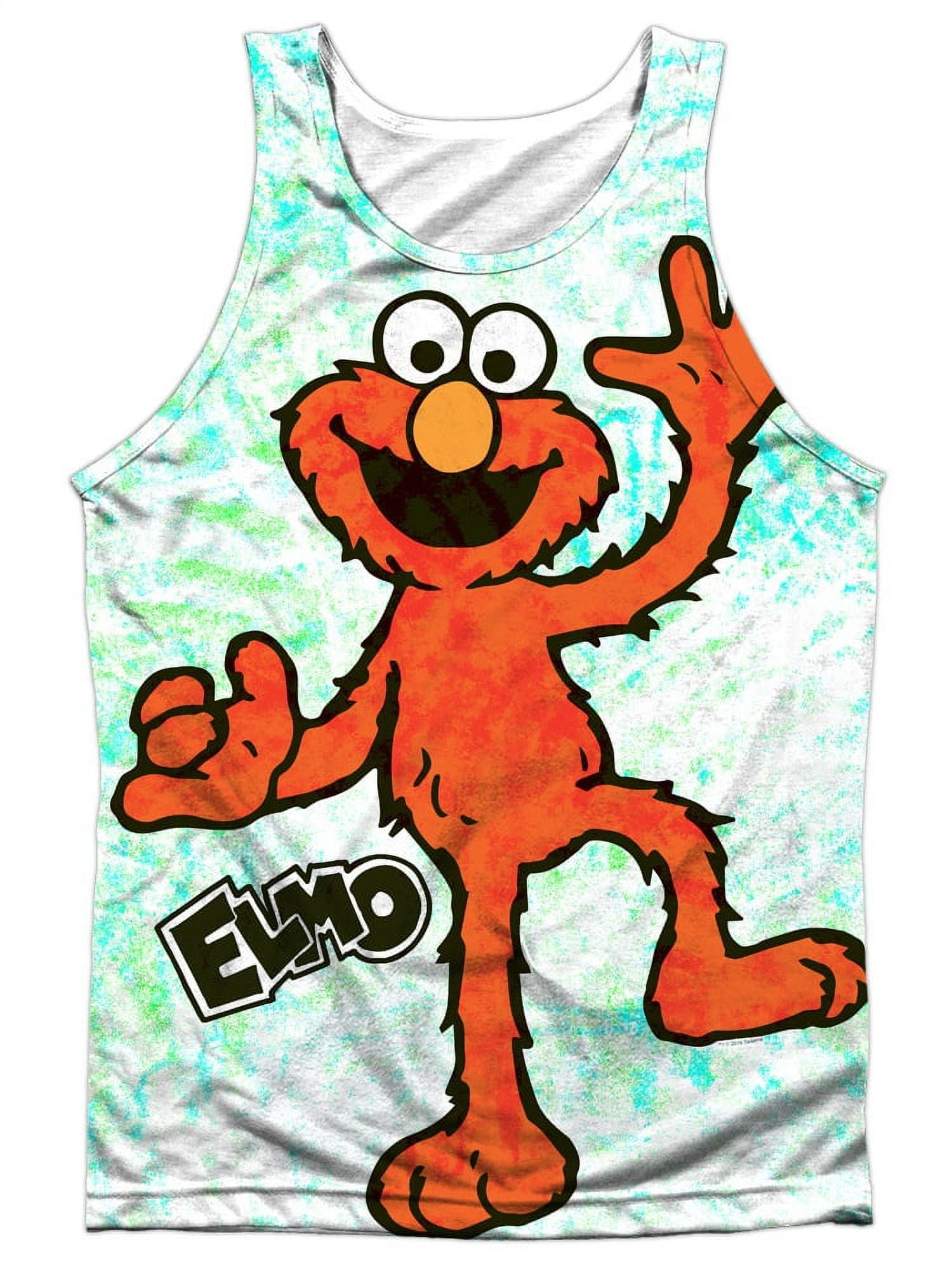 sesame street classic children's tv show waving elmo front print tank ...