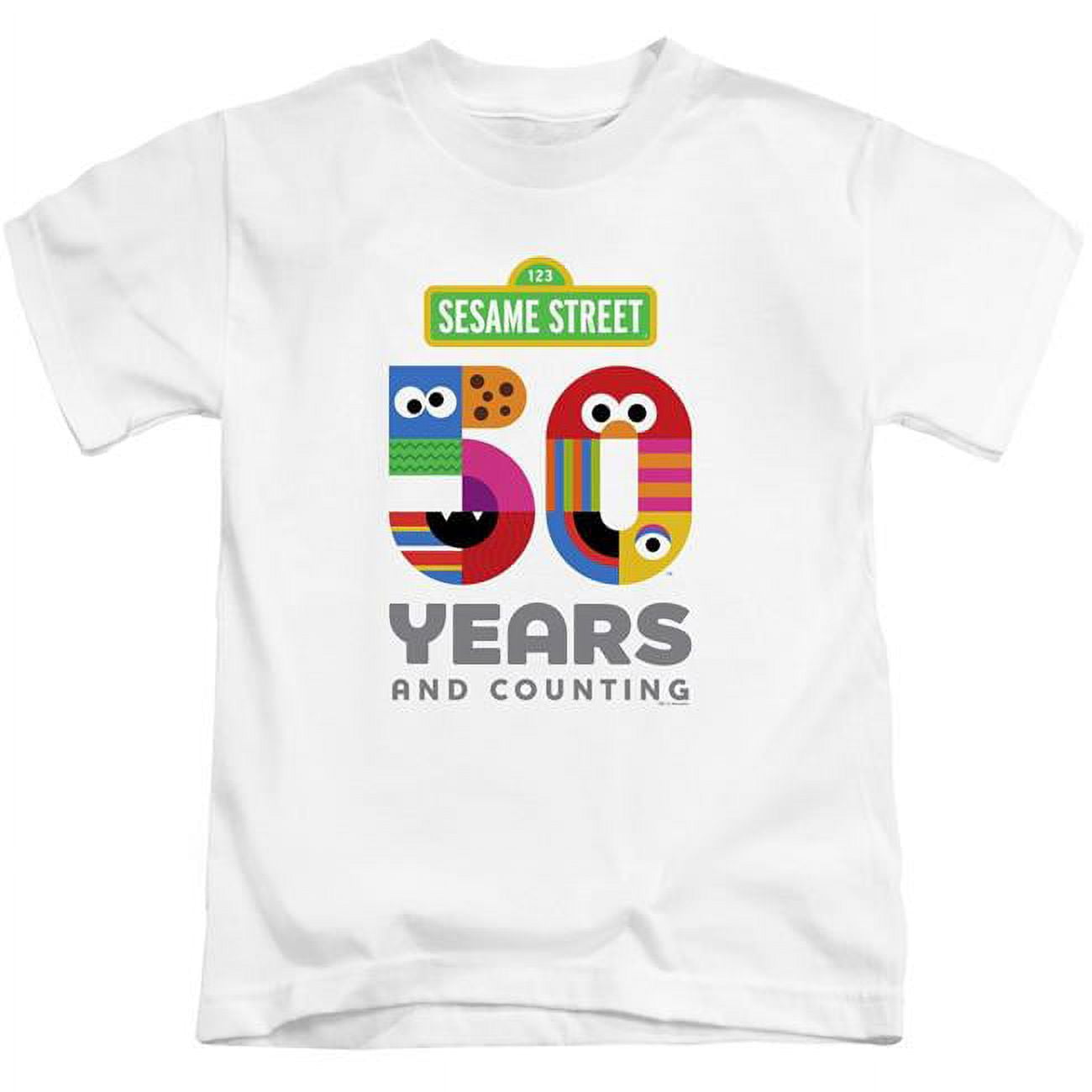Trevco Sesame Street & 50 Years Logo-Short Sleeve Juvenile 18-1 T-Shirt ...