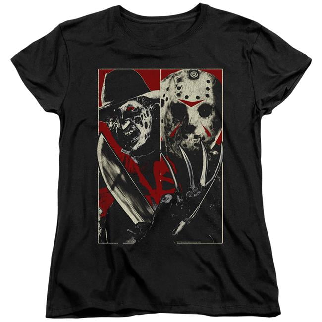 Trevco Sportswear WBM1168-WT-2 Freddy VS Jason Vs Womens Short Sleeve T ...