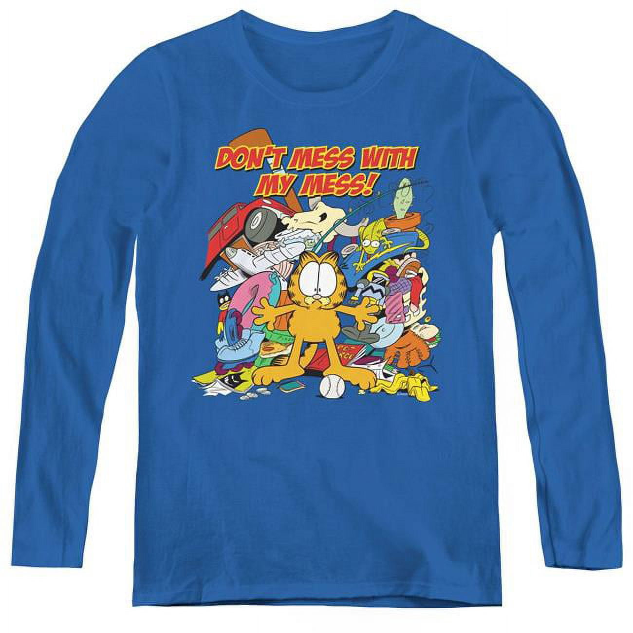 Trevco Sportswear GAR333-WL-3 Womens Garfield & My Mess Long Sleeve T ...